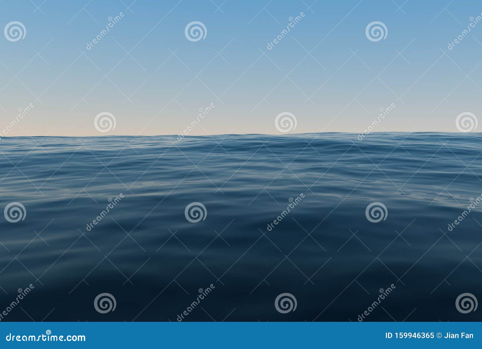 Clear Blue Ocean Background, Gradient Water Surface, 3d Rendering Stock ...