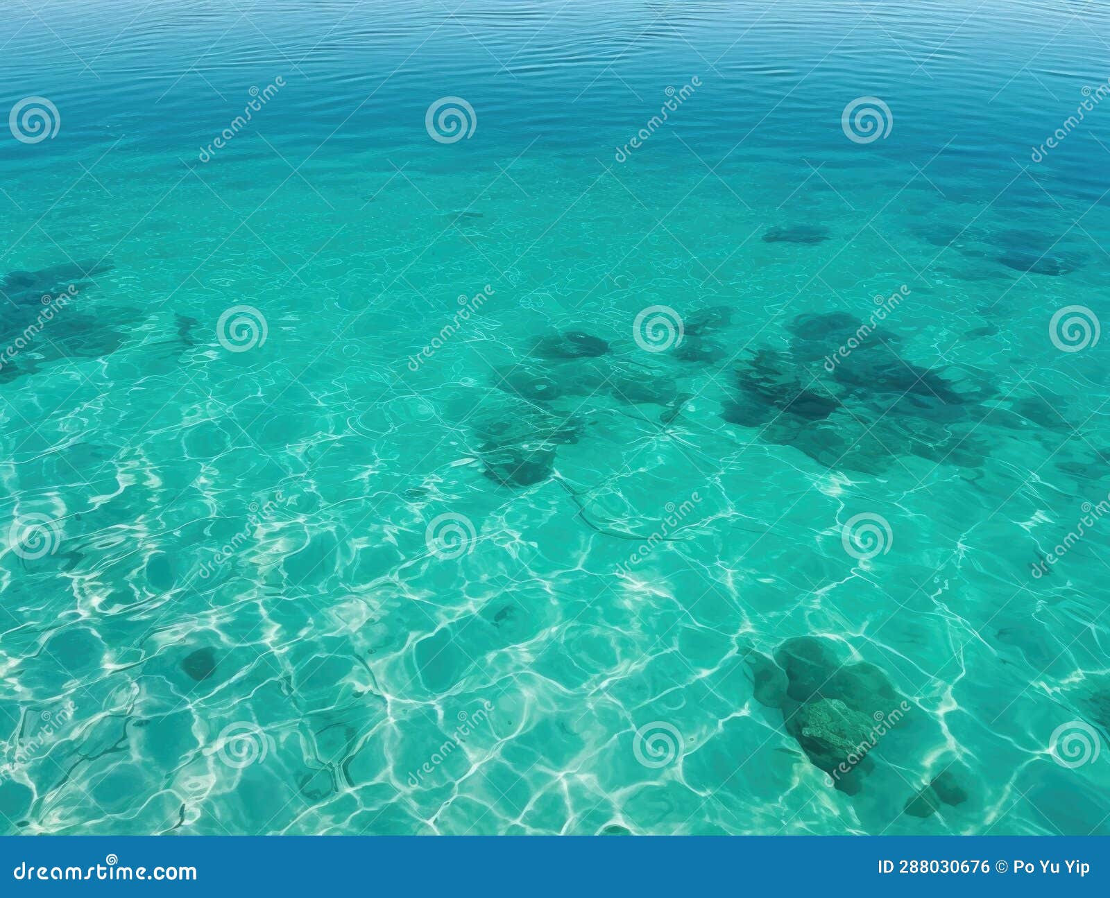 Clear Blue Ocean Water with Calm Wave Stock Illustration - Illustration ...