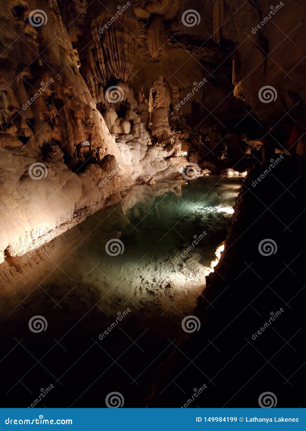 Clear Blue Pool in an Underground Cave Stock Image - Image of cavern ...