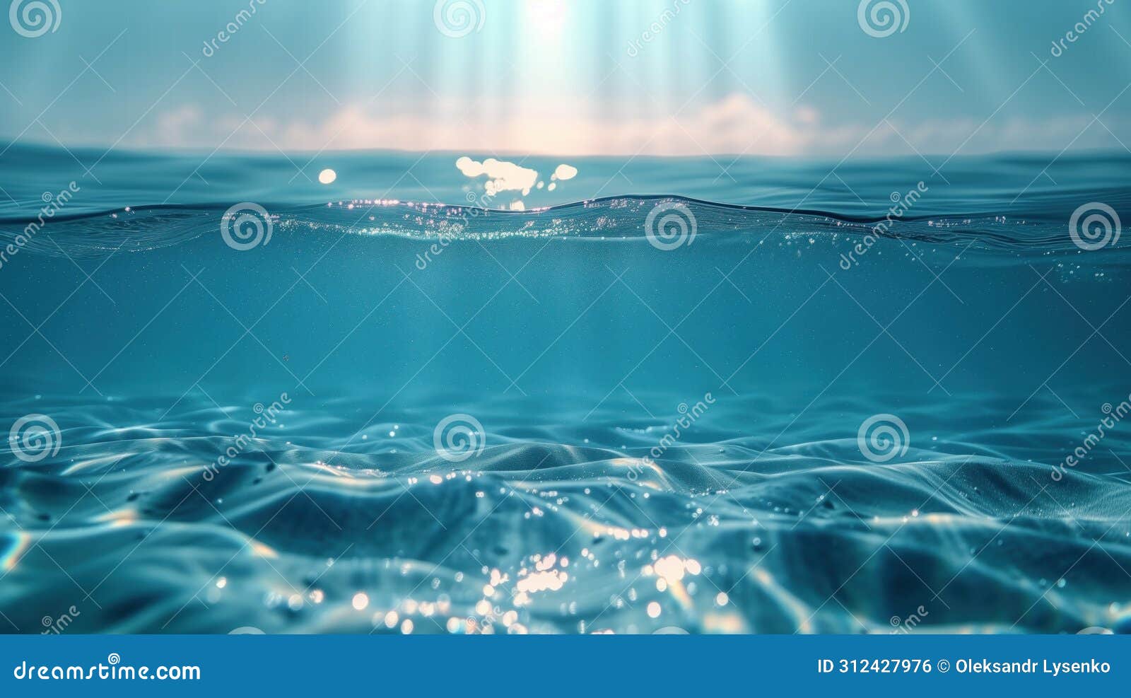 Clear Blue Sea Water in the Sun Stock Illustration - Illustration of ...