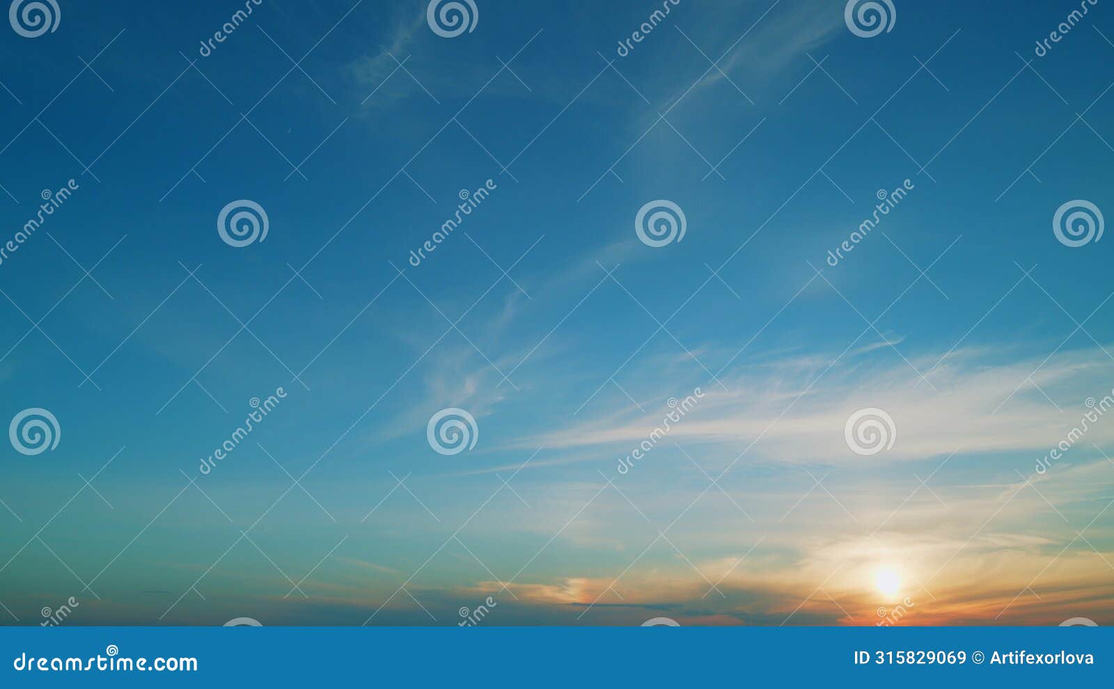 Clear Blue Sky Background during Sunset Time. Sky Texture, Abstract ...