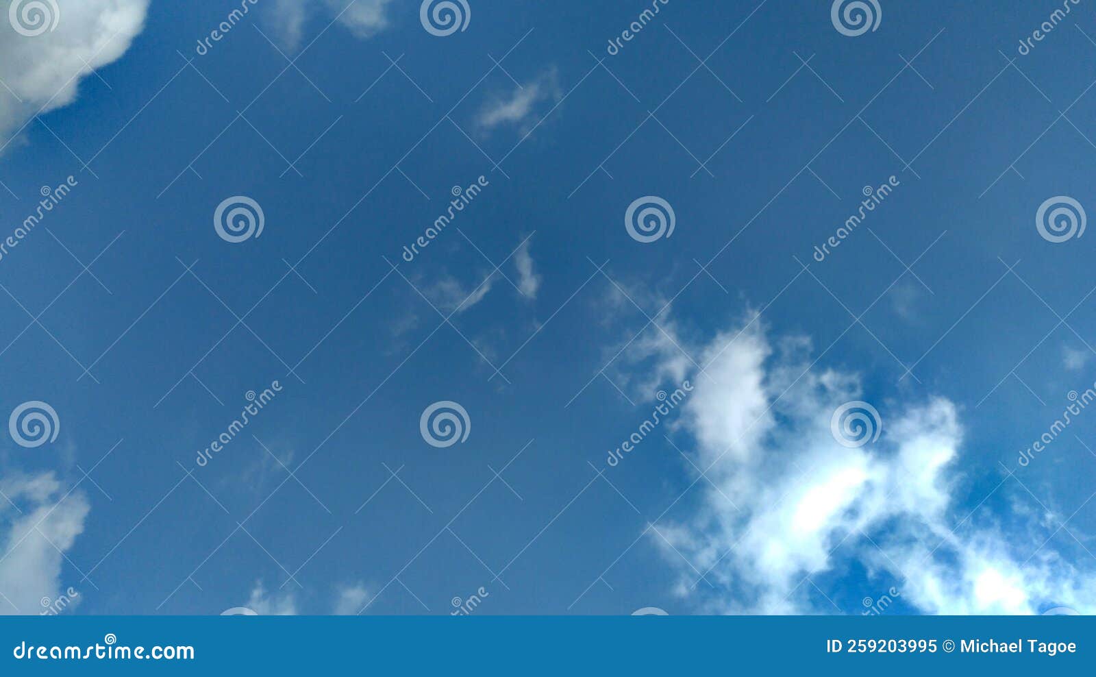 Clear Blue Shiny Sky with Clouds Background Stock Image - Image of ...