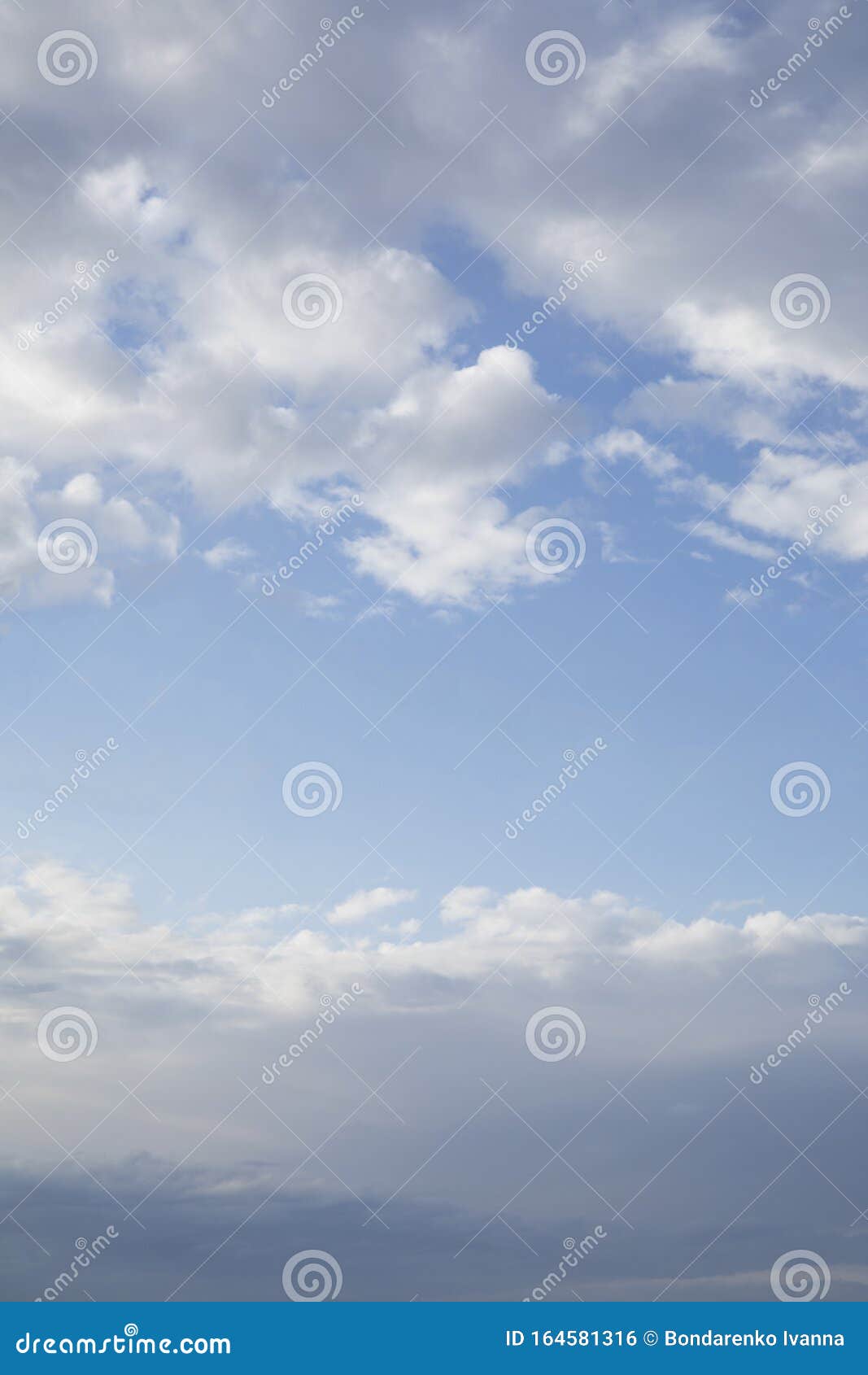 Clear Blue Sky between Clouds in the Bottom and Top of Image Stock ...