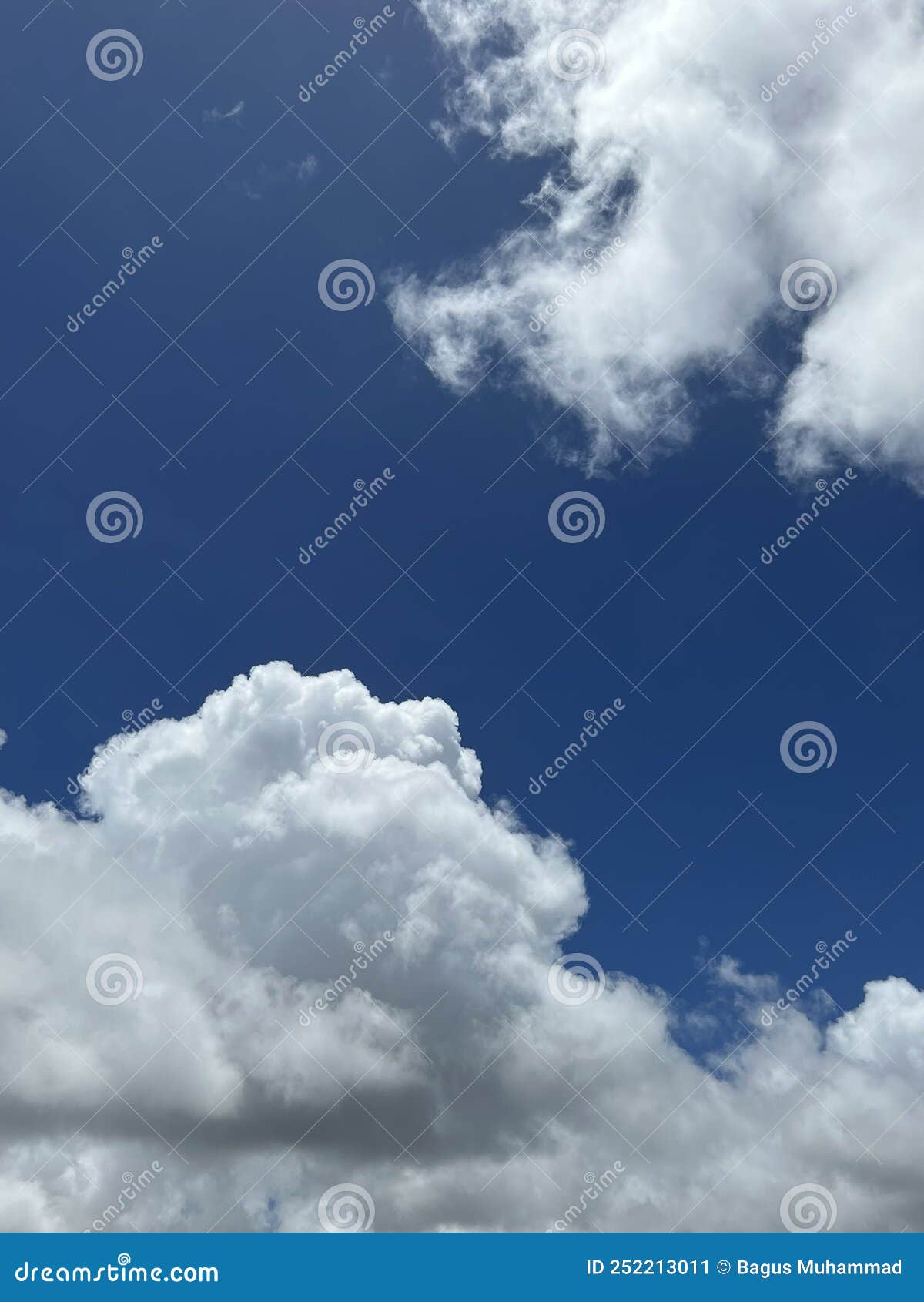 A Clear Blue Sky with Clumps of Pure White Clouds Stock Image - Image ...