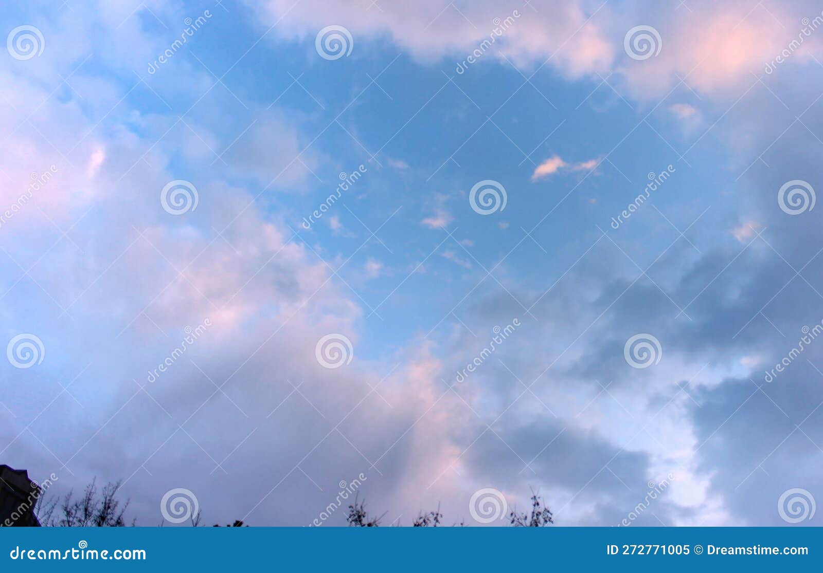 Clear Blue Sky with a Scattering of White Clouds Stock Image - Image of ...