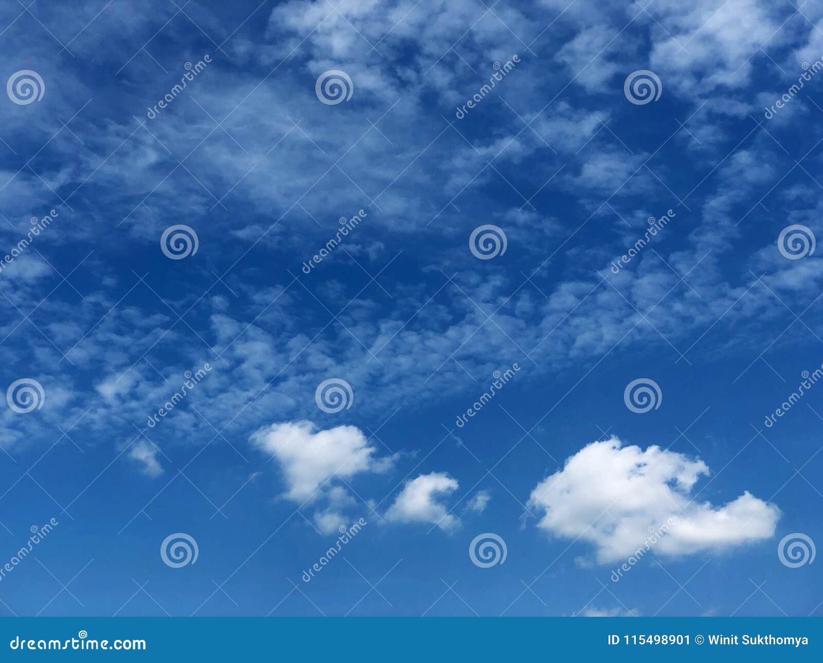 Clear Blue Sky with Some Clouds Stock Image - Image of heart ...