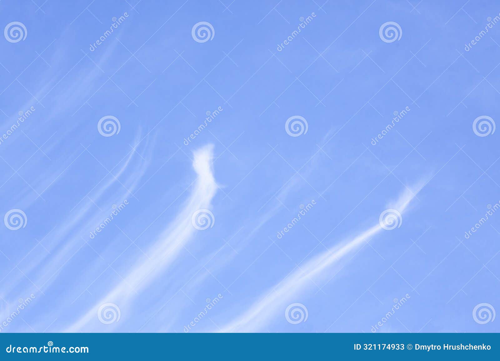 Clear Blue Sky with Wispy White Clouds, Perfect for Backgrounds and ...