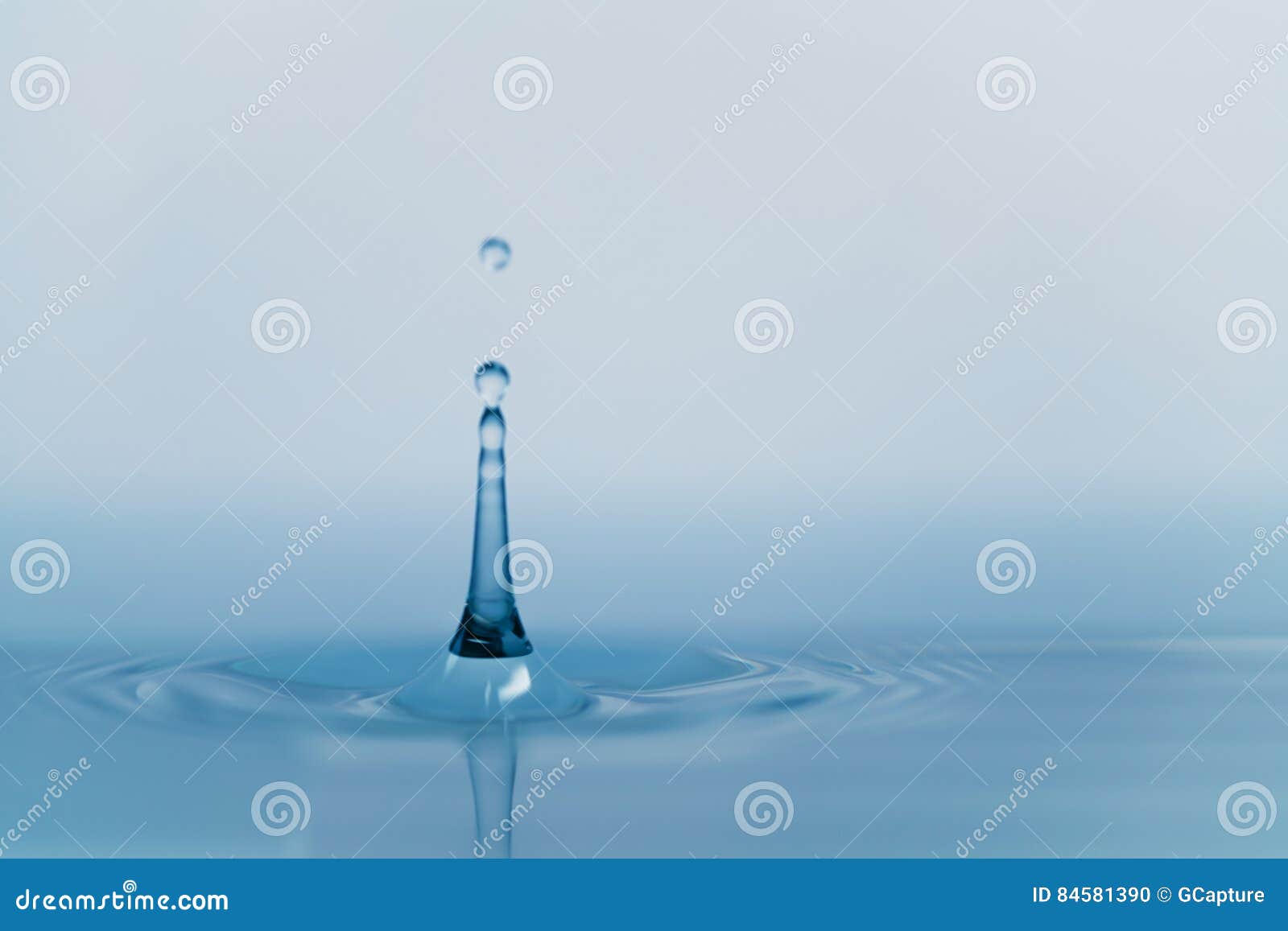 Clear Blue Water Drop with Ripple on Surface Stock Photo - Image of ...