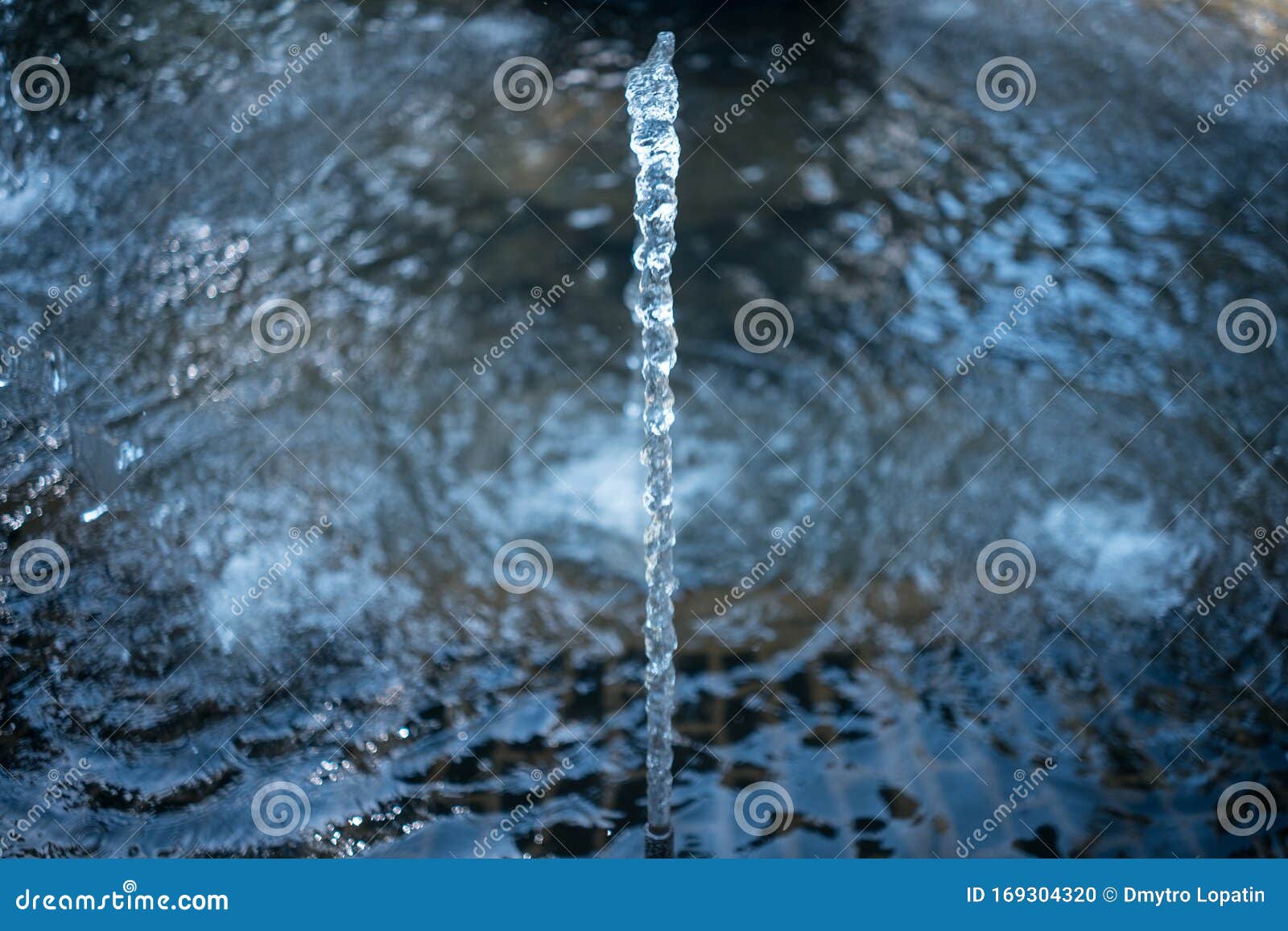 Clear Blue Water Jet in Natural Source Stock Photo - Image of fresh ...
