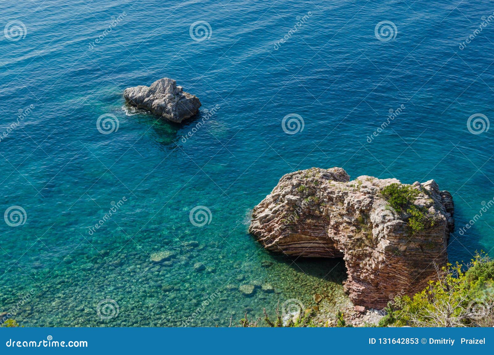 Clear Blue Water with Rocks in the Adriatic Sea Stock Image - Image of ...