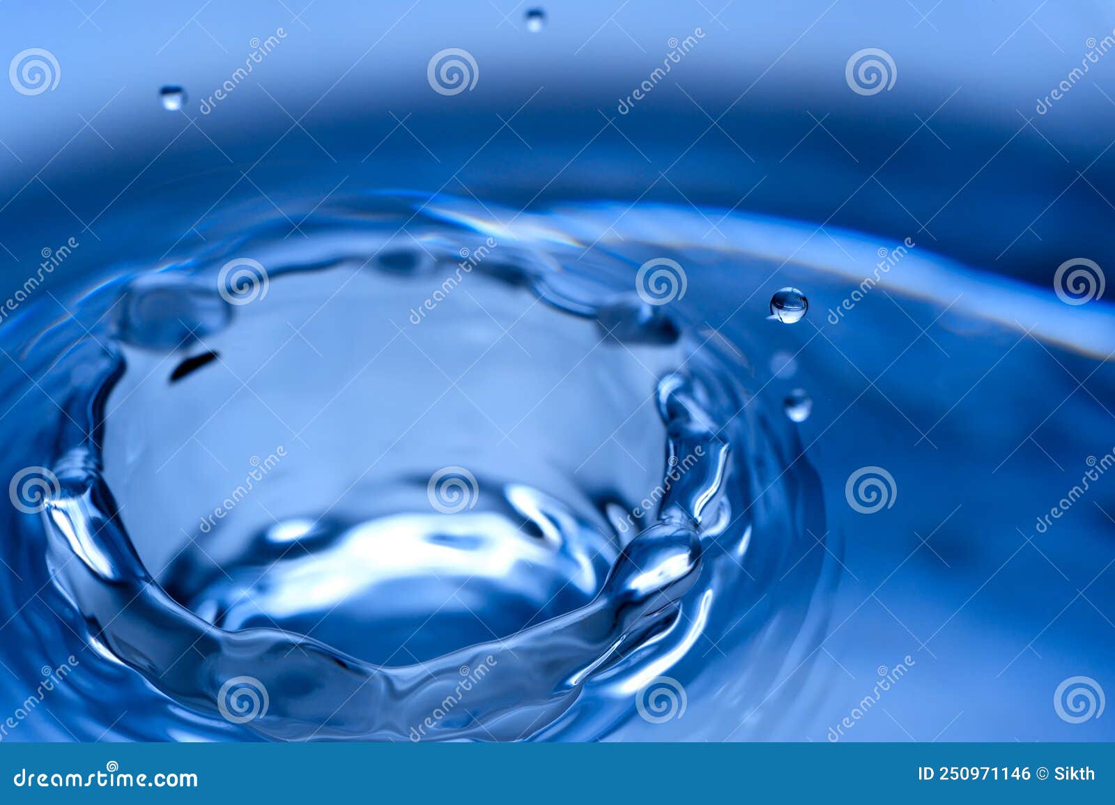 Clear Blue Water Splash stock photo. Image of clear - 250971146