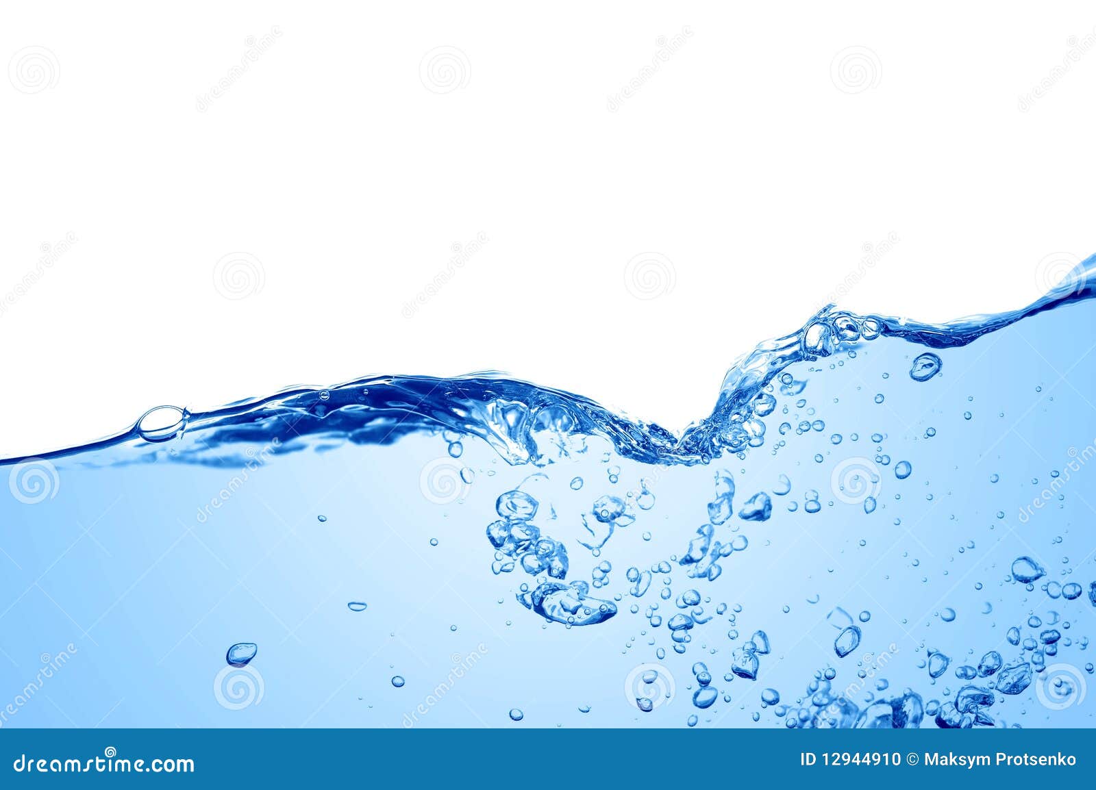 Clear Blue Water Waves stock photo. Image of bubbles - 12944910