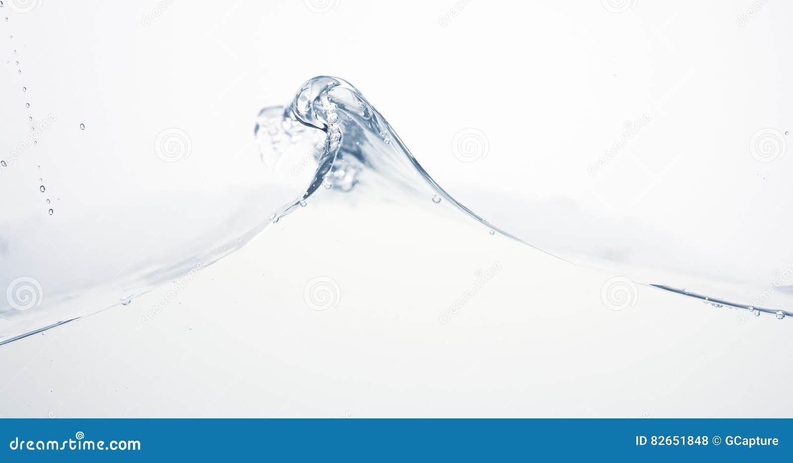 Clear Blue Water Waves and Splashes Side View Stock Photo - Image of ...