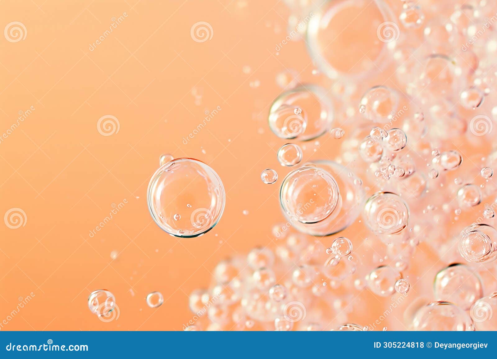 Clear Bubbles on Aesthetic Peach Fuzz Background Stock Illustration ...