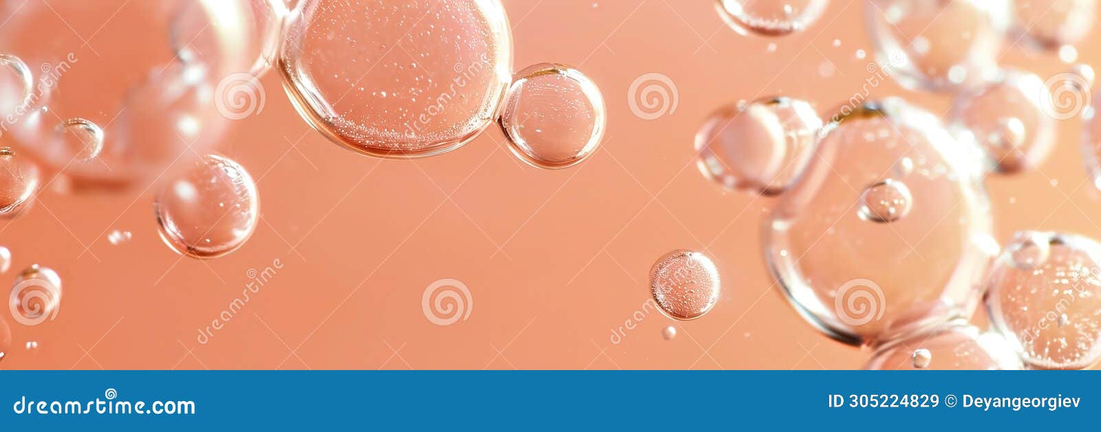 Clear Bubbles on Aesthetic Peach Fuzz Background Stock Illustration ...