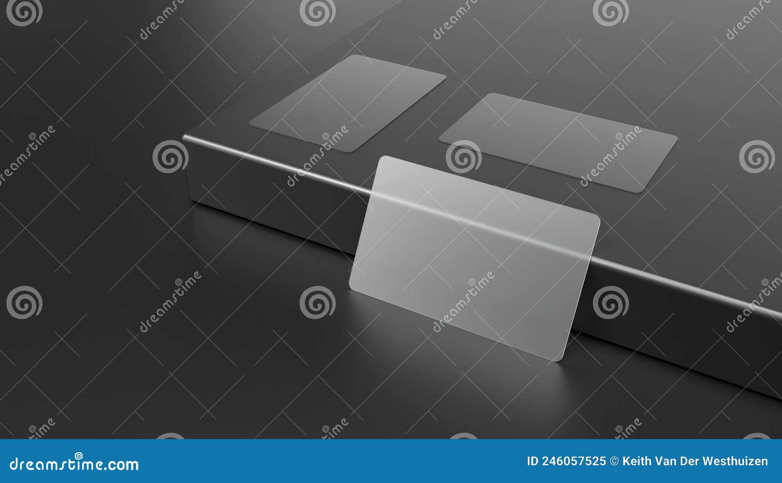 Clear Business Cards on Matt Black Surface for Mockup and Illustrations ...