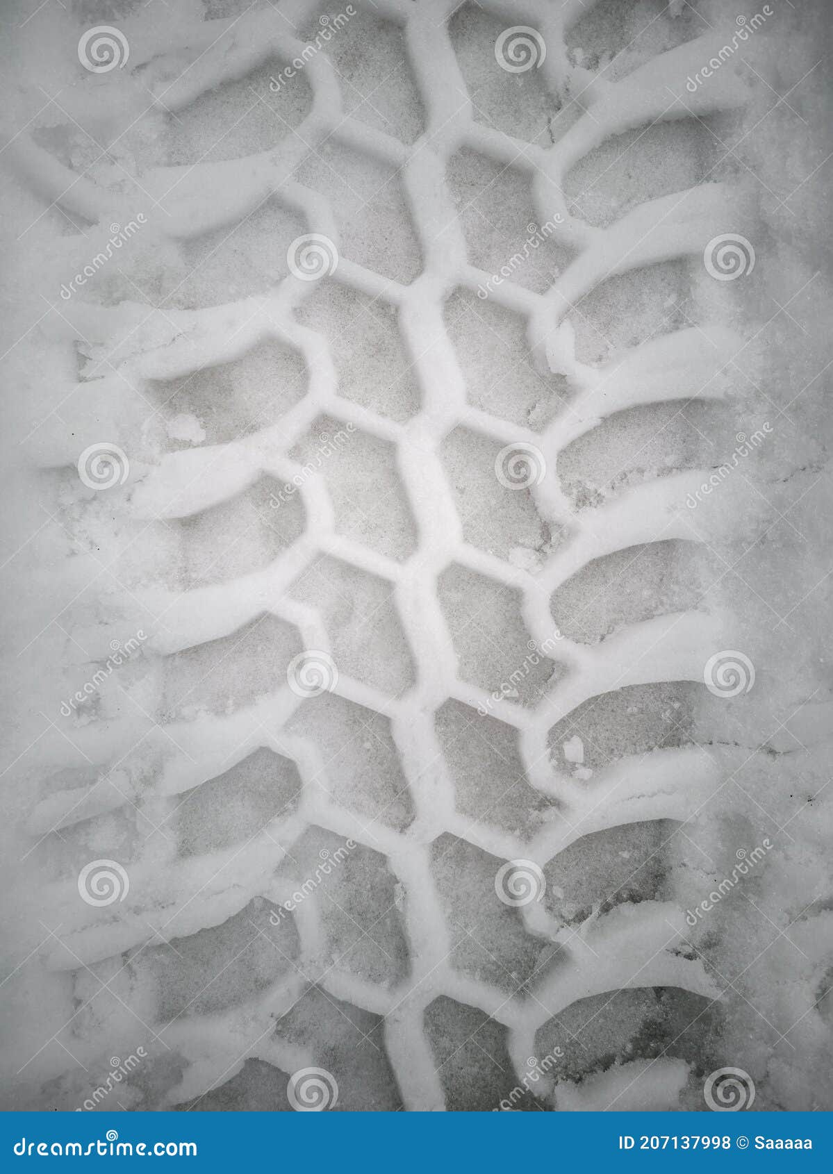 Clear Car Tire Marks Over the Snow Stock Photo - Image of plain ...