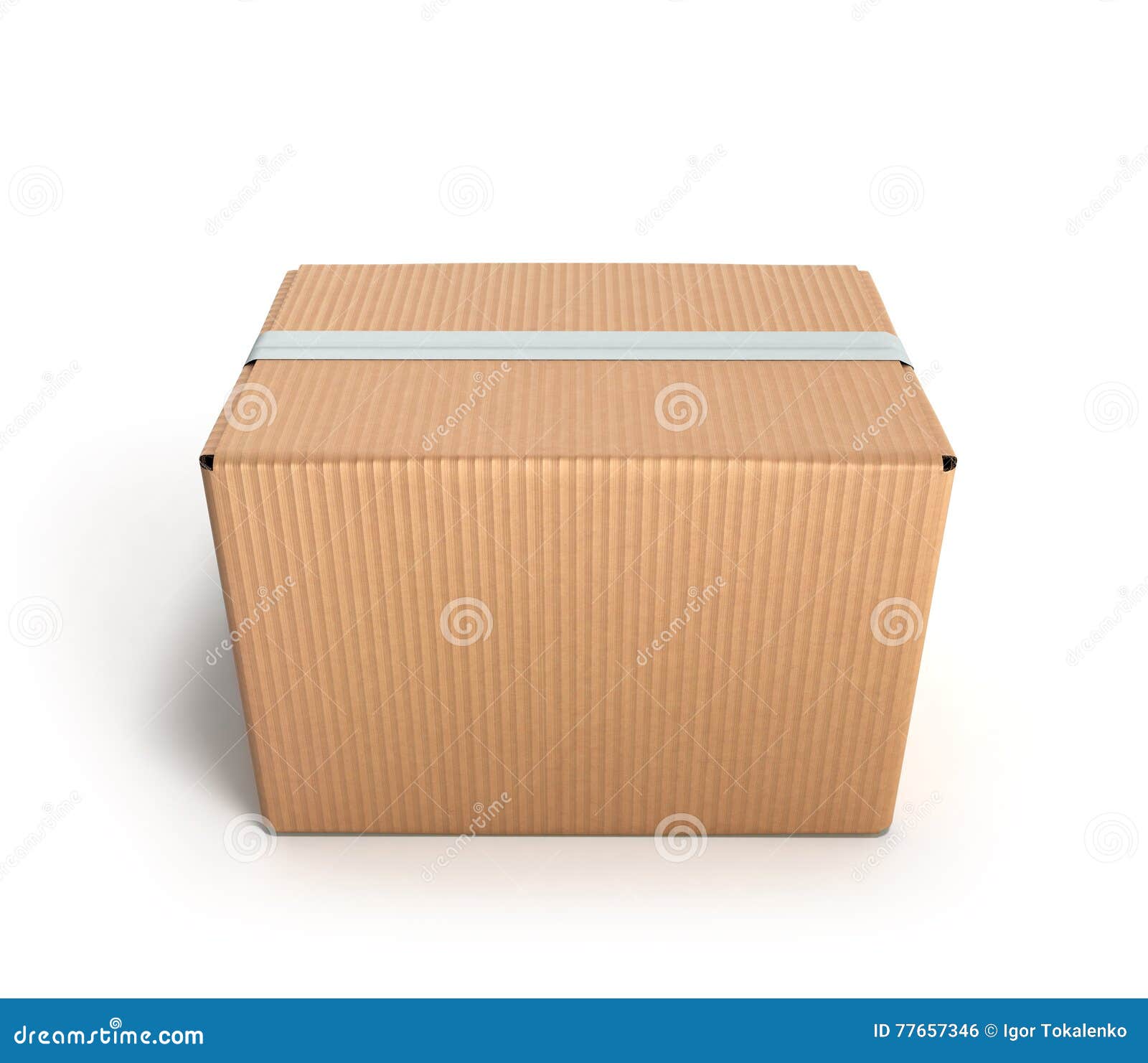 Clear Cardboard Box 3d Render on White Background Stock Illustration ...