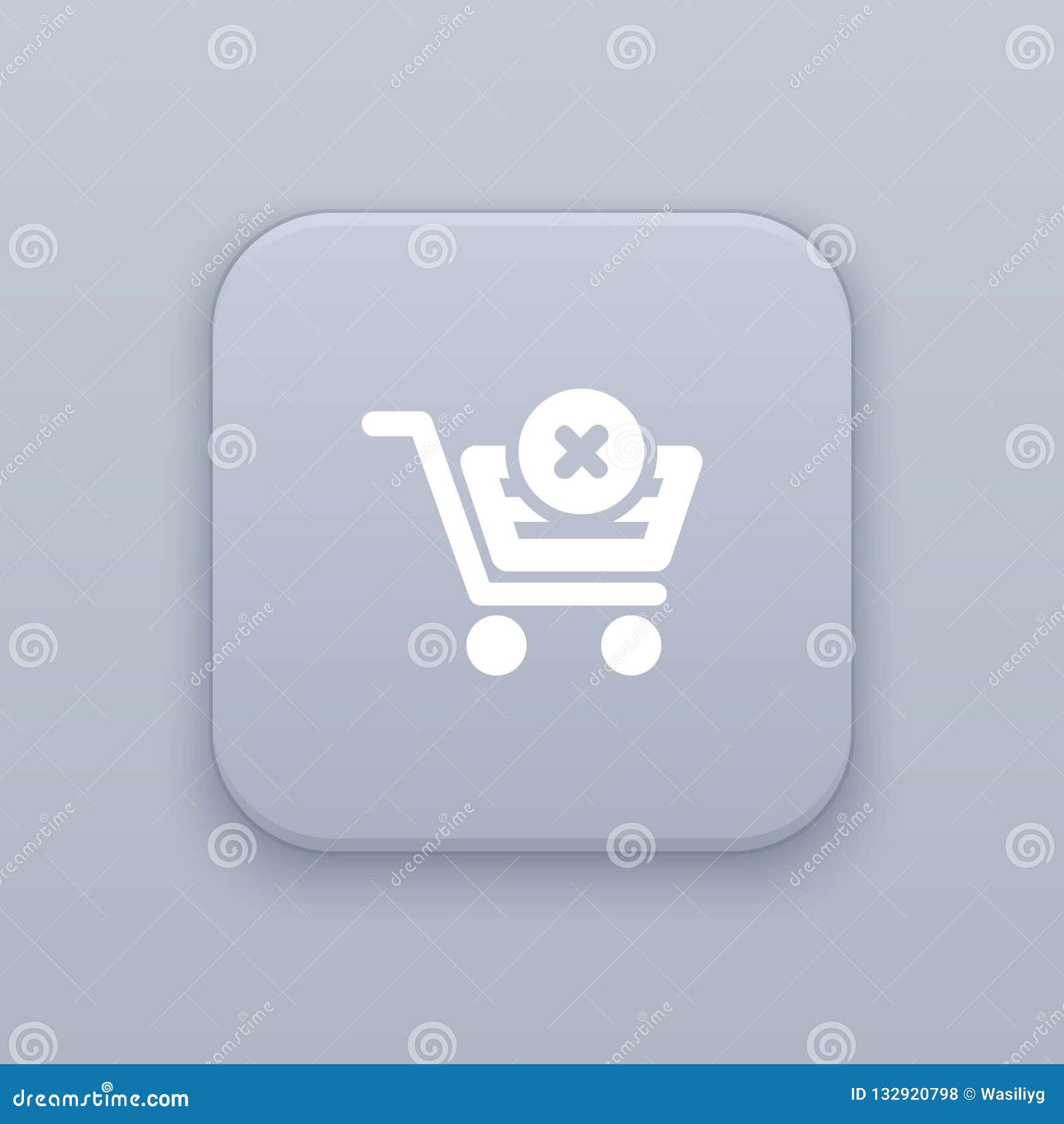 Clear Cart Gray Vector Button with White Icon Stock Vector ...