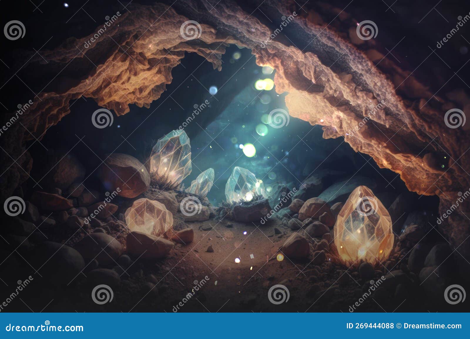 Clear Cave Crystals, Mystic Gemstone, Witchcraft Wallpaper AI Generated ...