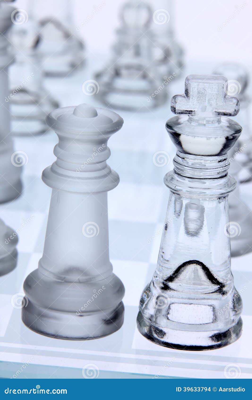 Clear chess pieces stock photo. Image of king, board - 39633794