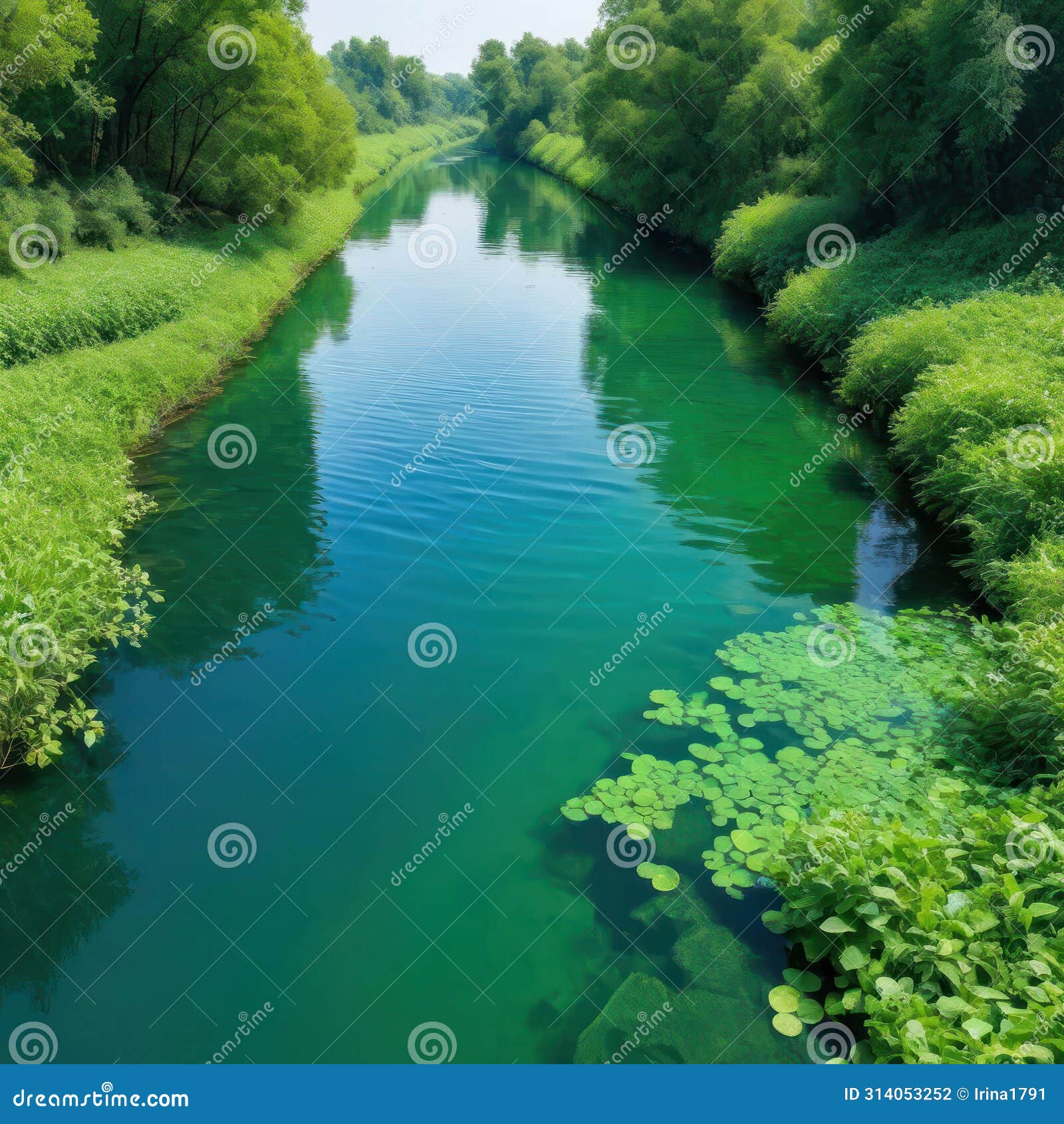 A Clear and Clean River after Being Cleared of Pollution. Concept ...