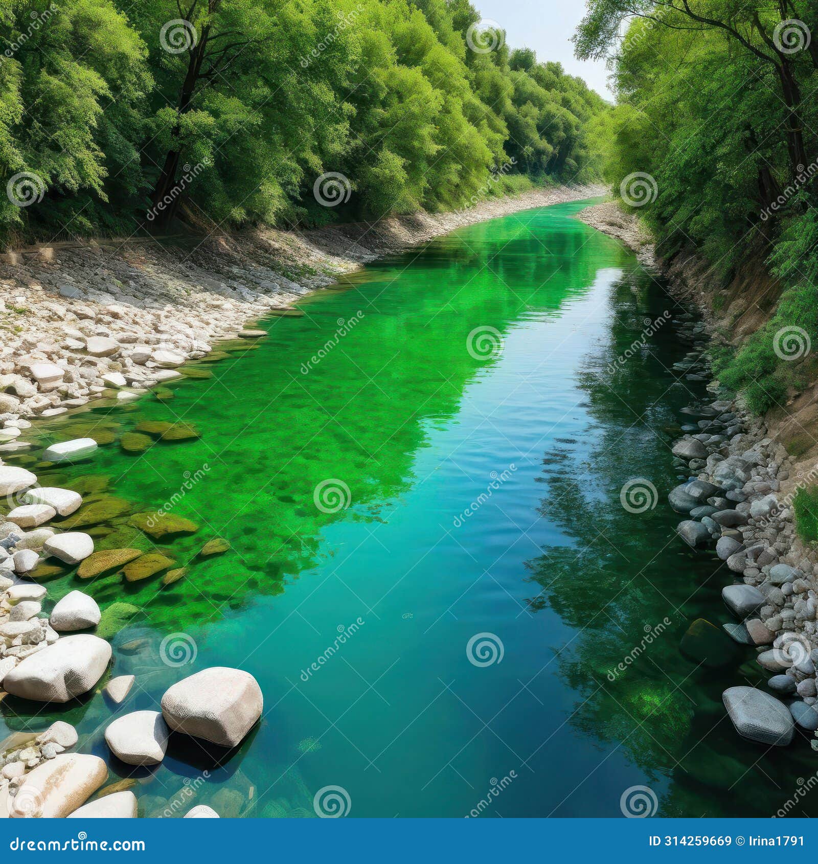 A Clear and Clean River after Being Cleared of Pollution. Concept ...