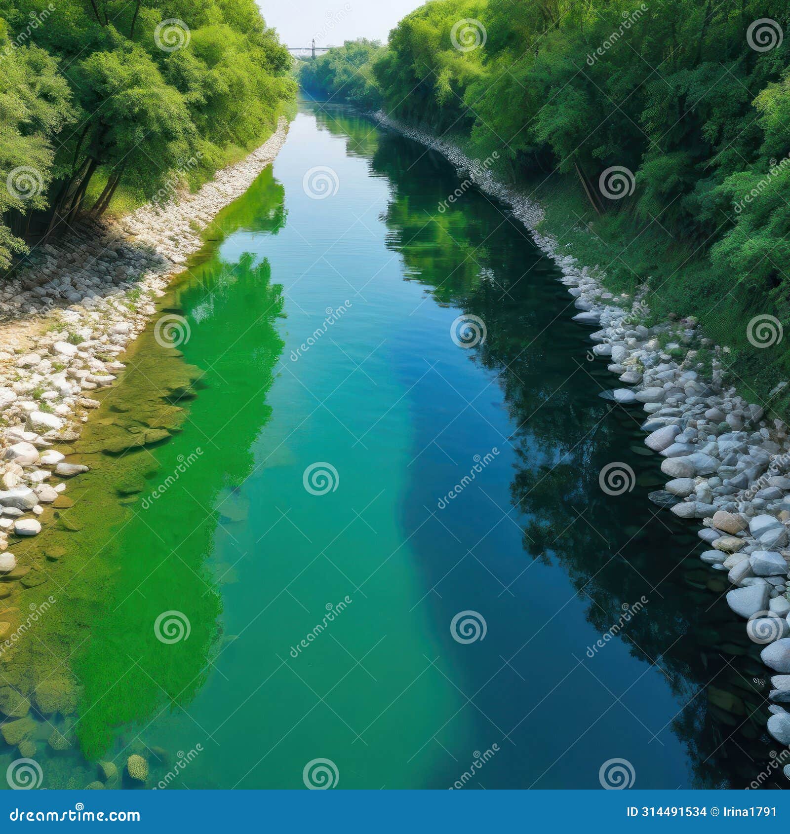 A Clear and Clean River after Being Cleared of Pollution. Concept ...