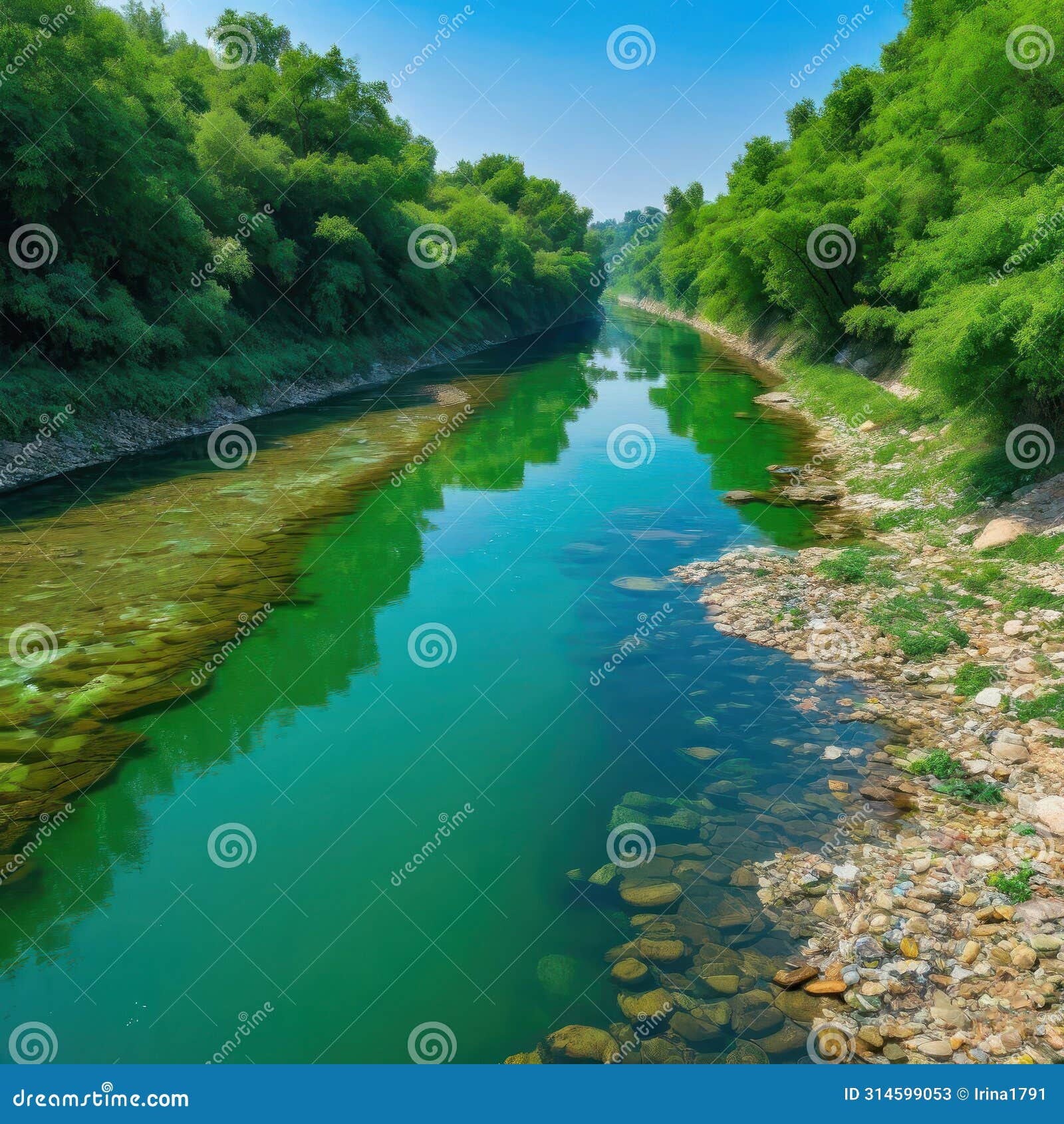 A Clear and Clean River after Being Cleared of Pollution. Concept ...