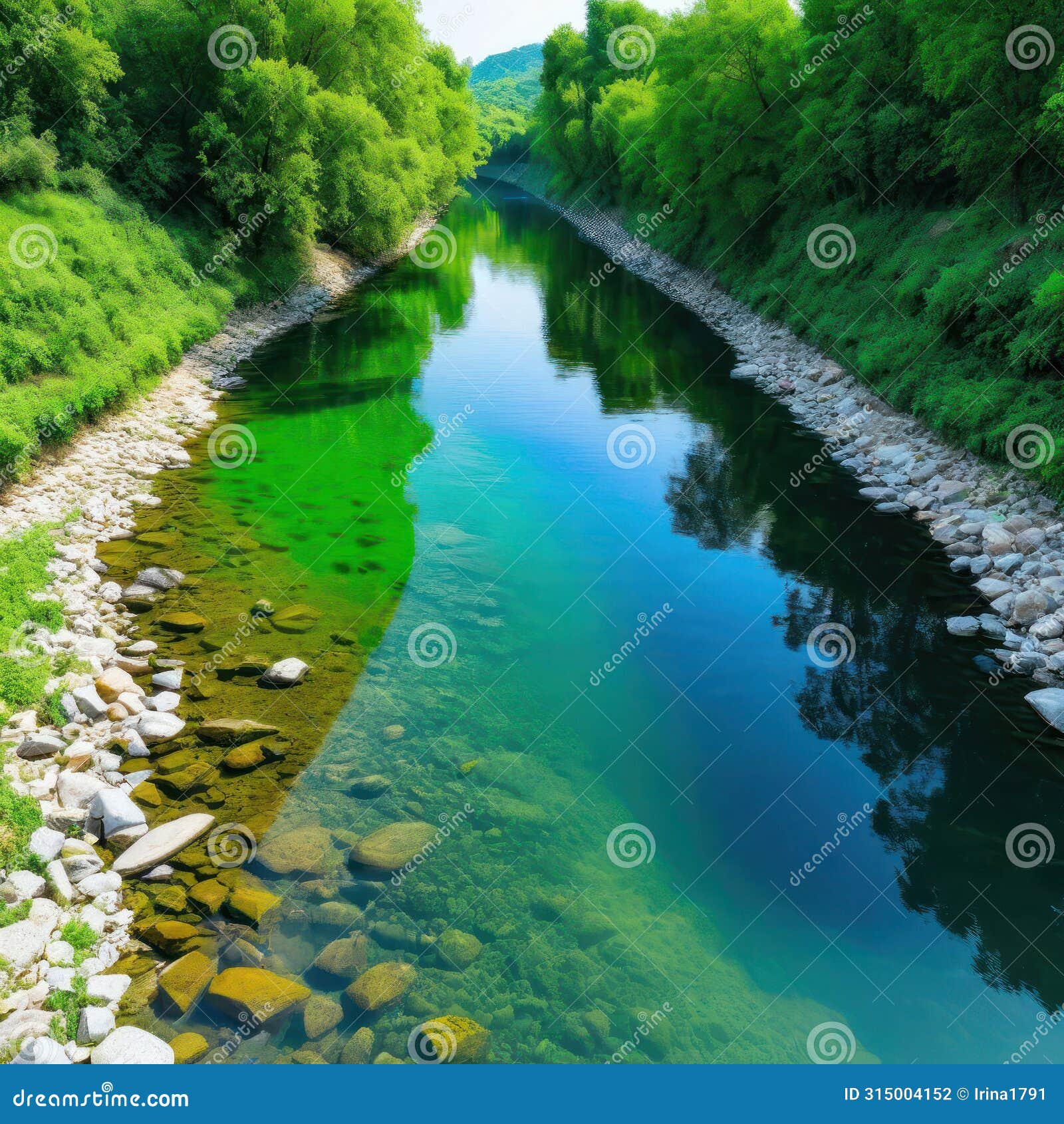 A Clear and Clean River after Being Cleared of Pollution. Concept ...