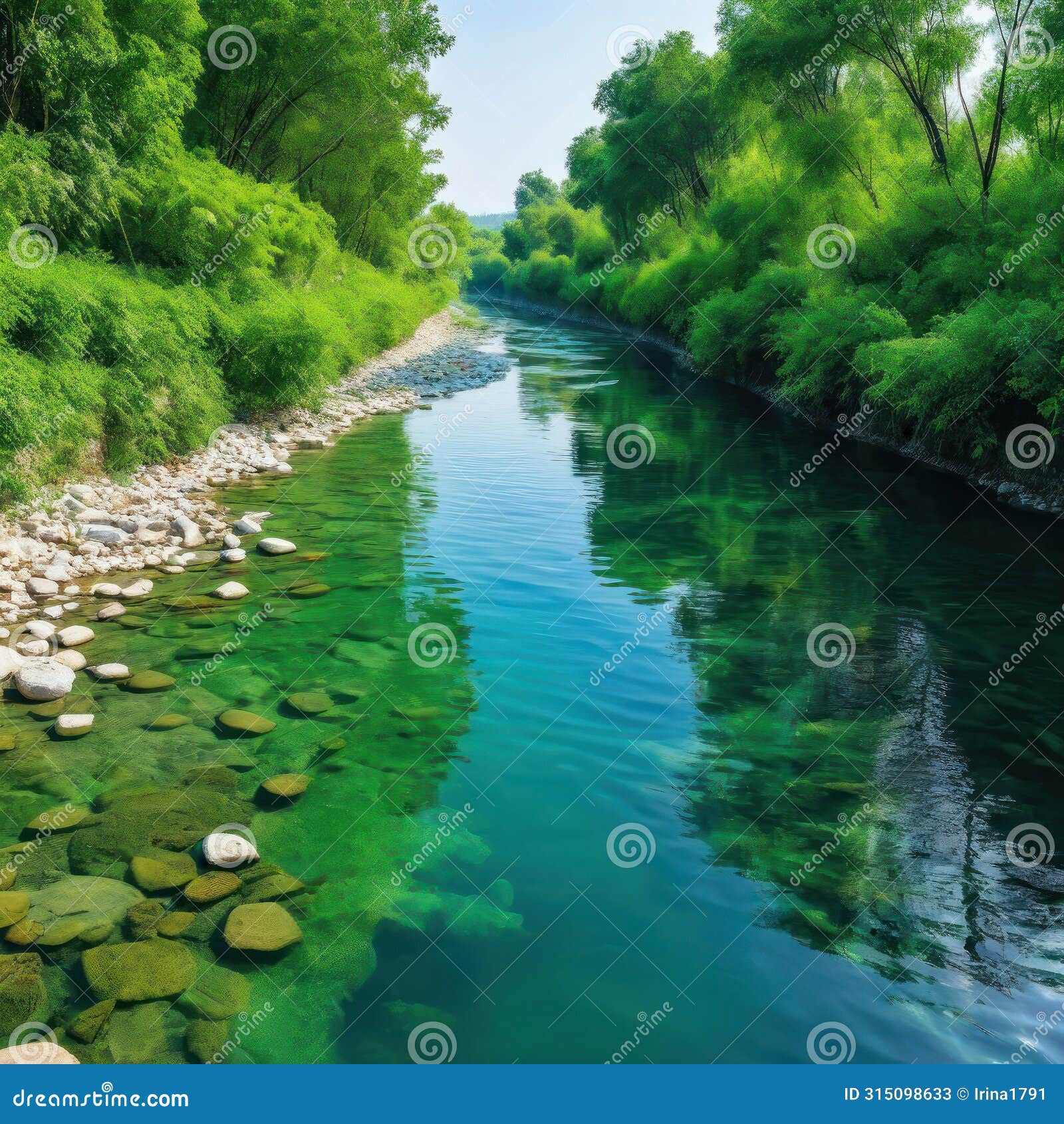 A Clear and Clean River after Being Cleared of Pollution. Concept ...