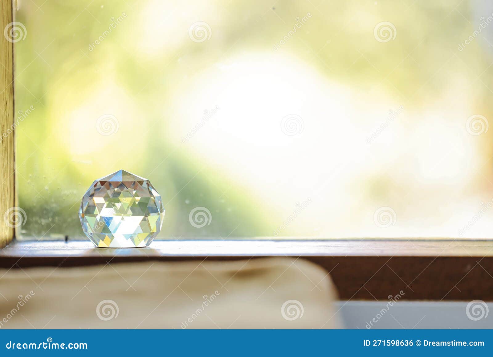 Clear Crystal Glistening in the Sun on Window Sill Stock Photo - Image ...