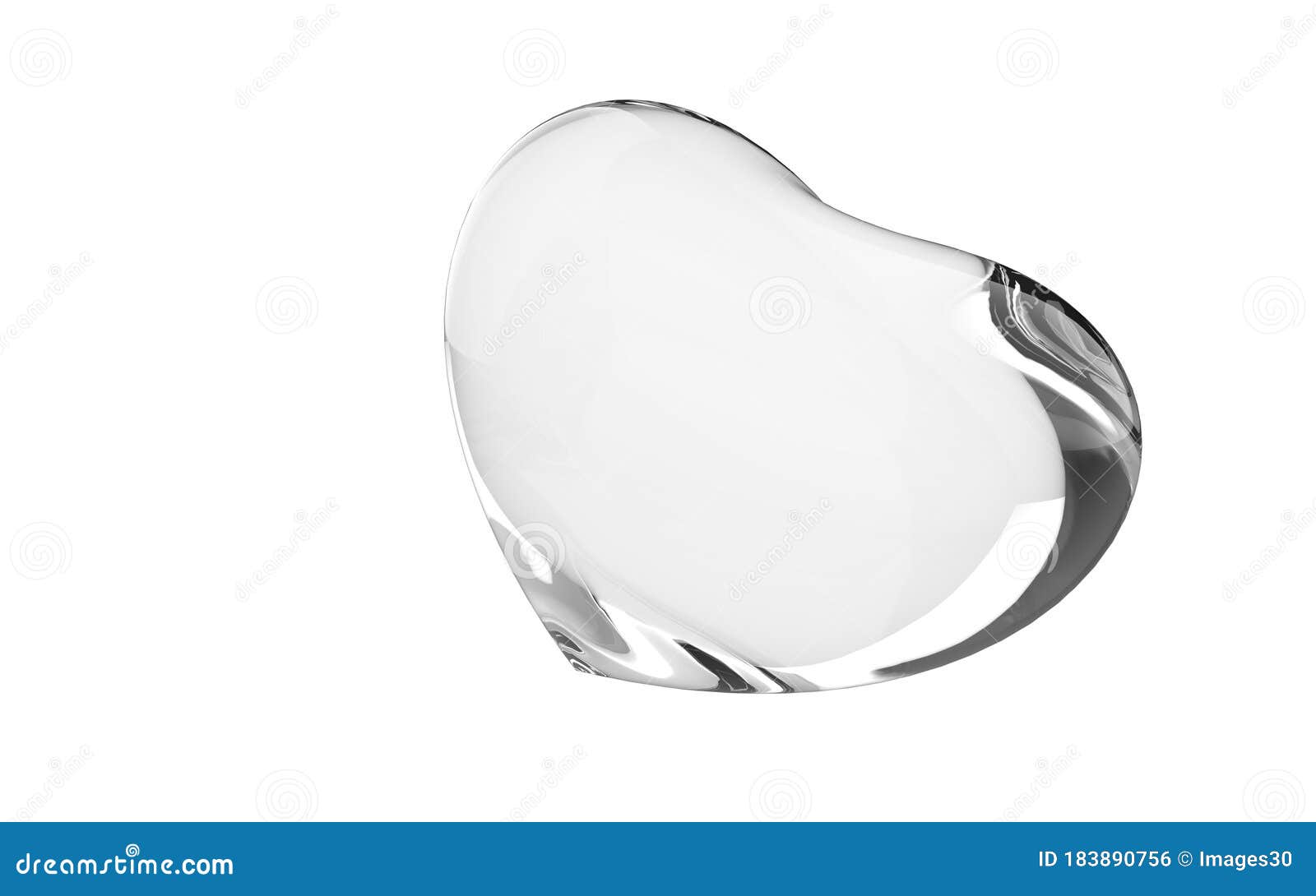 Clear Crystal Heart Isolated on White Stock Illustration - Illustration ...