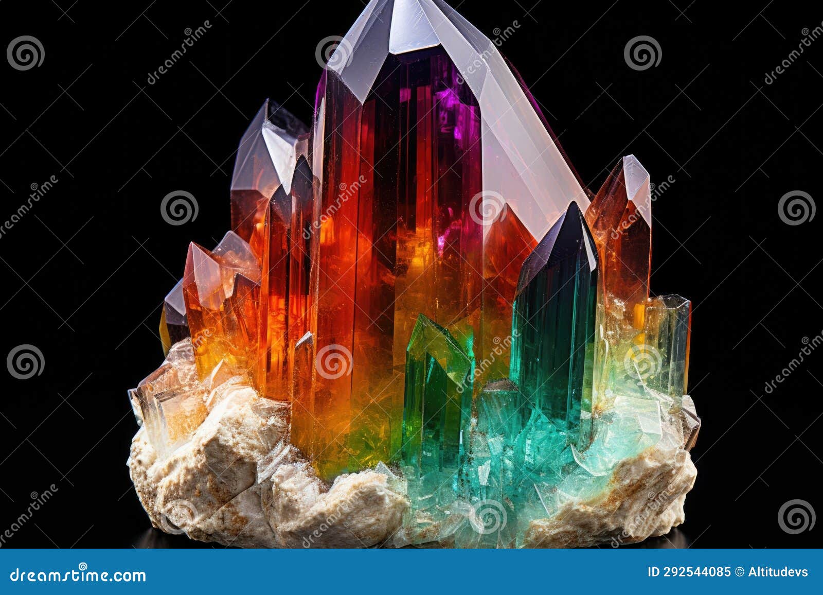 A Clear Crystal Surrounded by Dense Minerals Stock Image - Image of ...