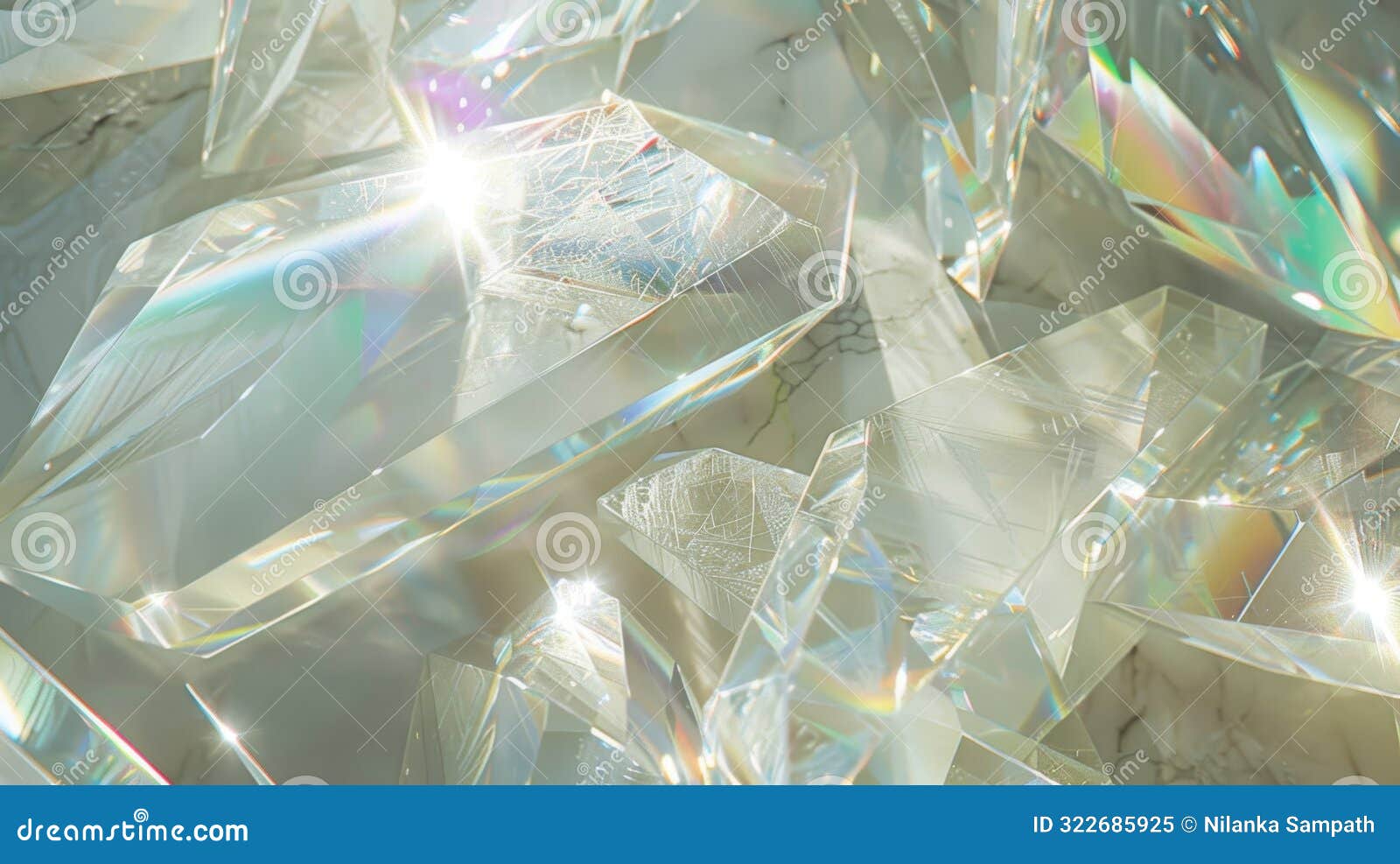 Clear Crystals and Light Reflection Stock Illustration - Illustration ...