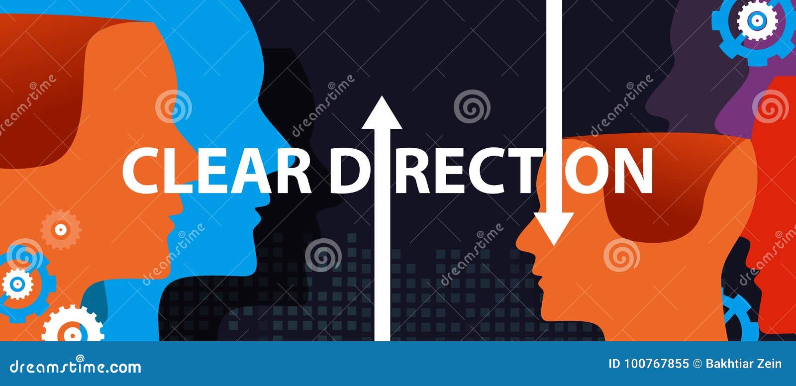 Clear Direction Concept of Leadership Head Thinking As a Team Stock ...