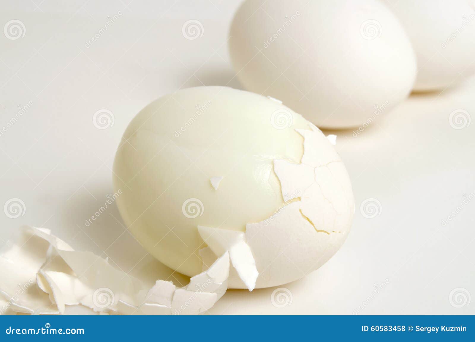 Clear egg from its shell. stock photo. Image of boiled - 60583458