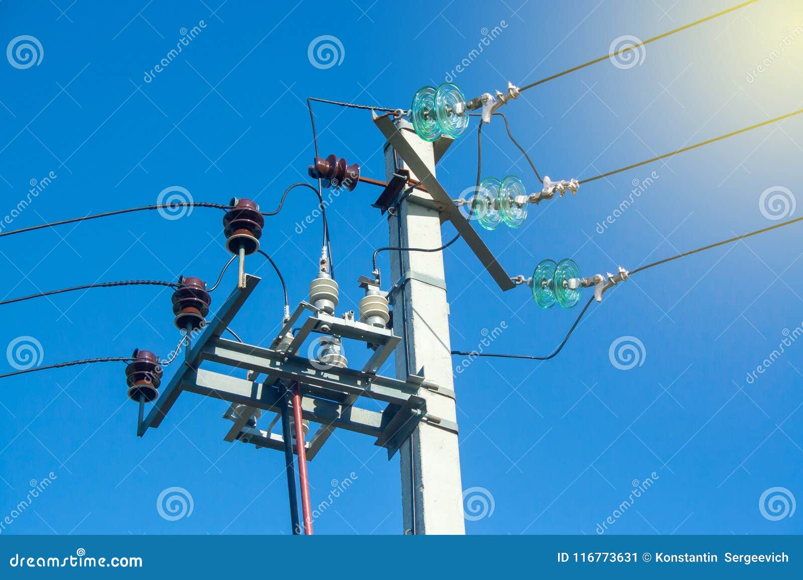 Electric post stock image. Image of network, electricity - 116773631