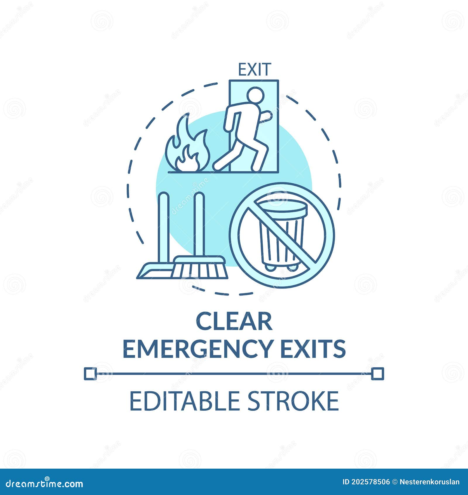 Clear Emergency Exits Concept Icon Stock Vector - Illustration of ...