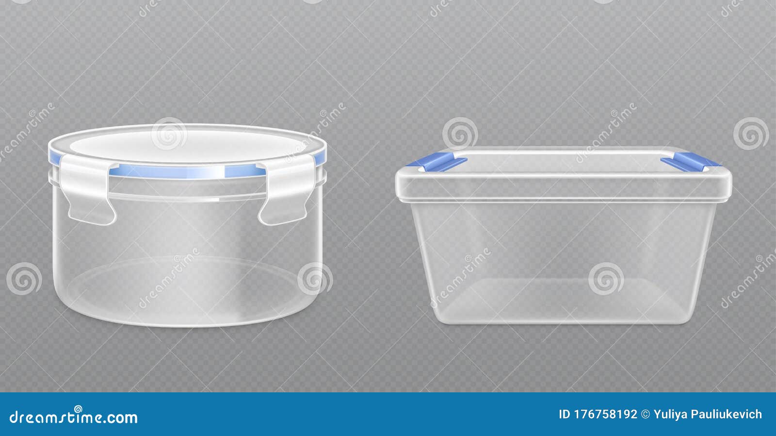 Clear Empty Plastic Bucket Front View Stock Vector - Illustration of ...