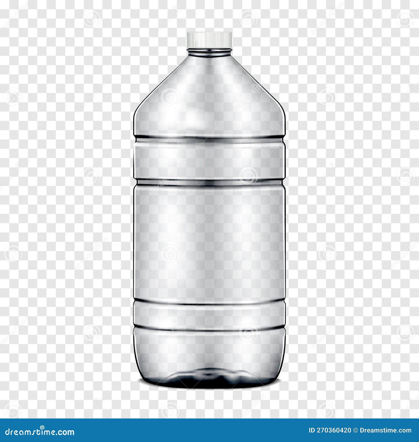 Clear Empty Plastic Large Water Bottle with White Cap on Transparent ...