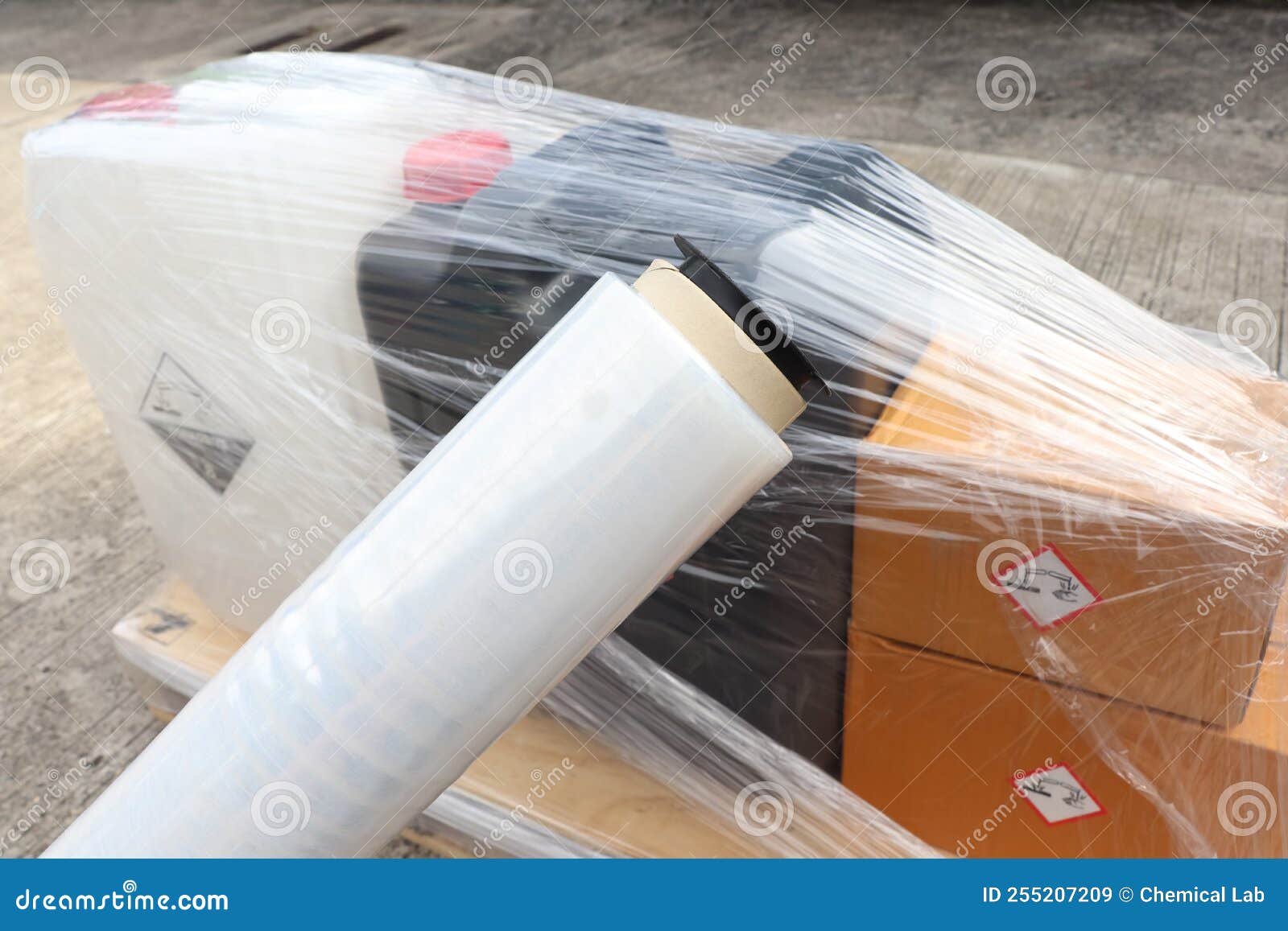 Clear Film Roll for Packing and Sticky Stock Image - Image of package ...