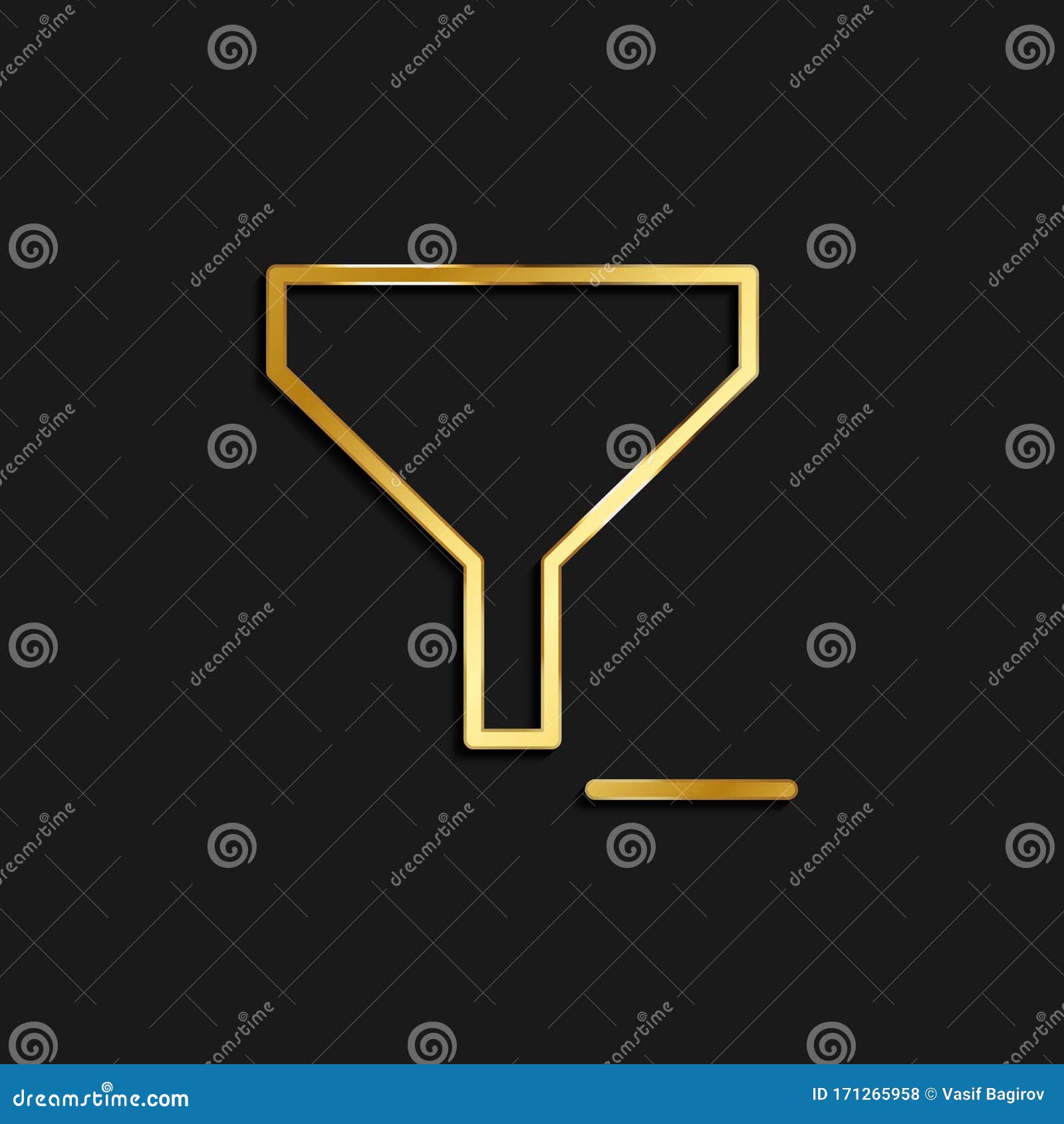 Clear, Filter Gold Icon. Vector Illustration of Golden Stock ...