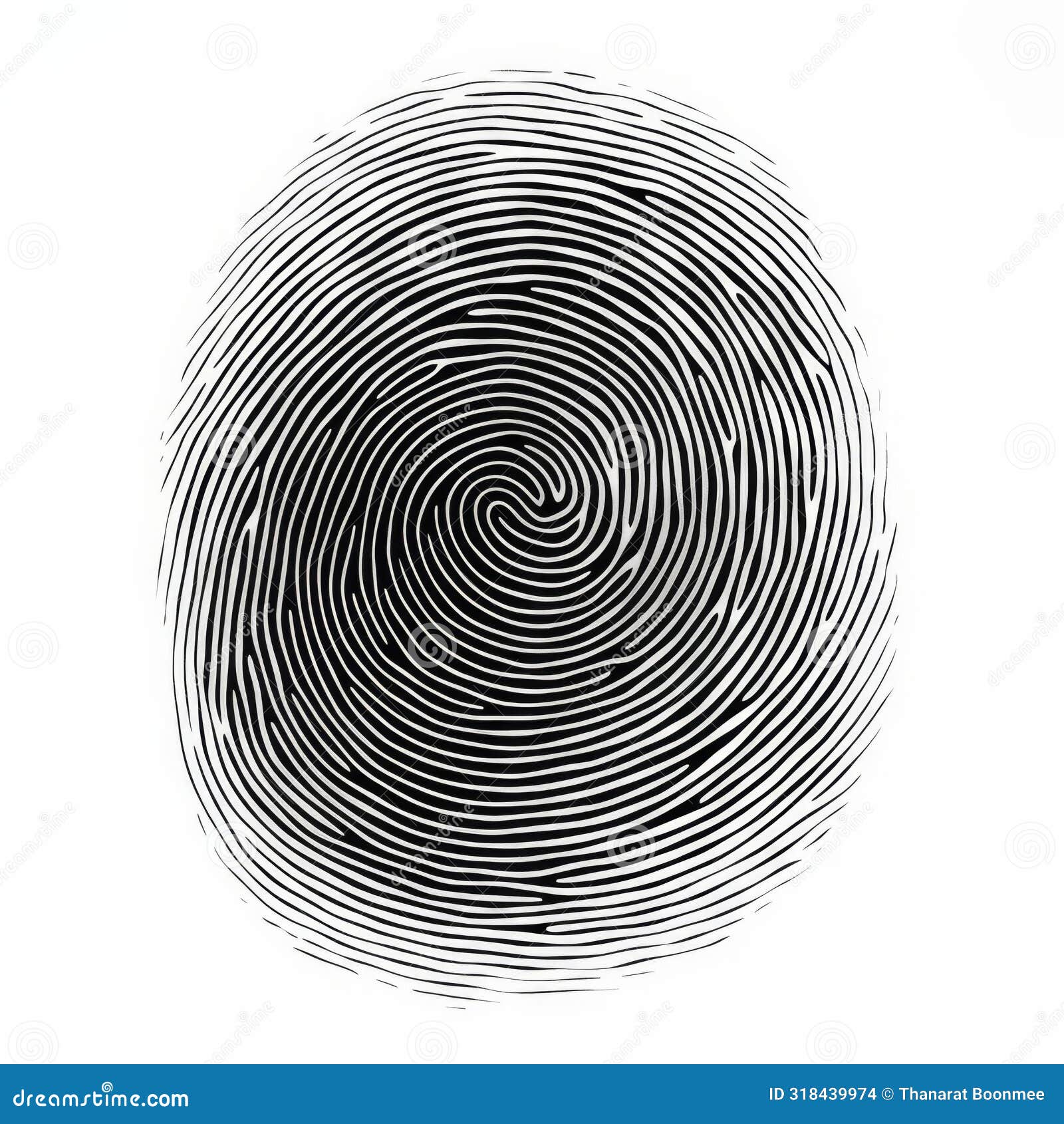 Clear Fingerprint Detail Captured on a Pristine White Background, Ai ...