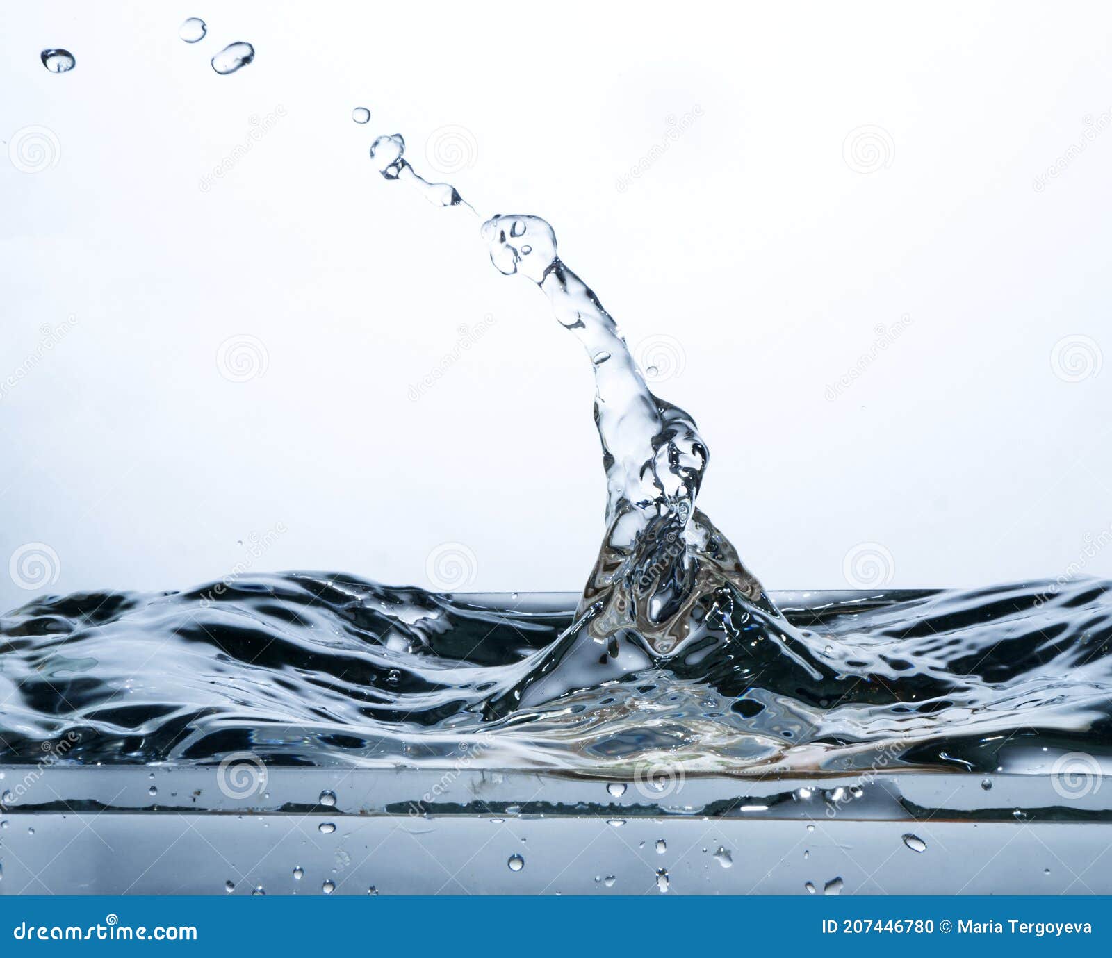 A Clear Fresh Stream or a Huge Raindrop Falls on a Wavy Water Surface ...