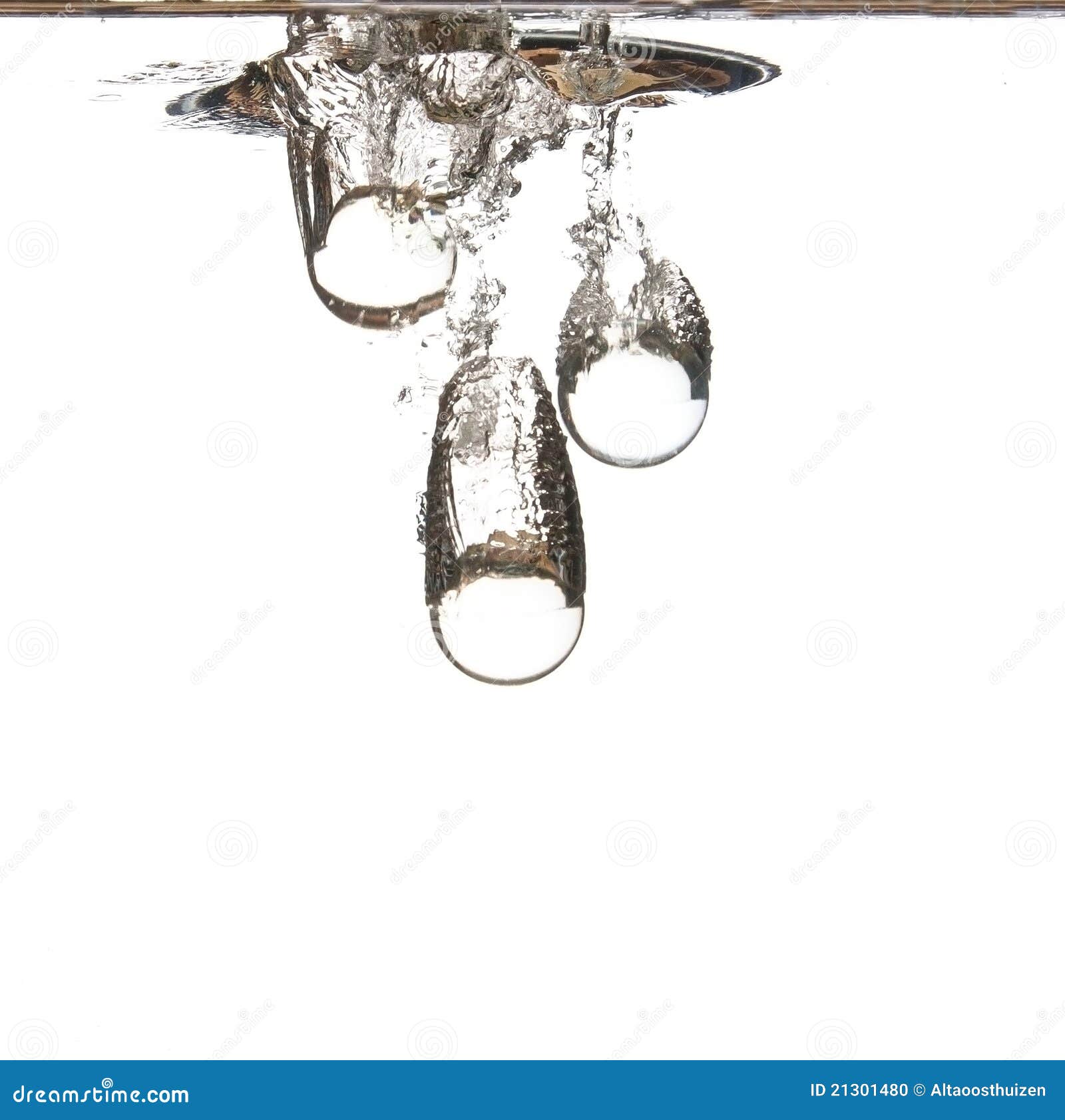 Clear Glass Balls Falling into Water Stock Photo - Image of falling ...