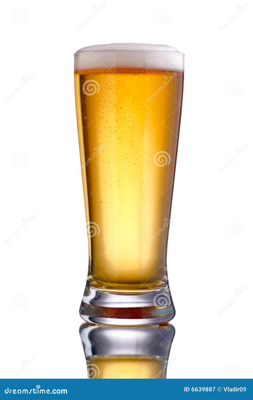 Clear glass of beer stock image. Image of thirst, golden - 6639887
