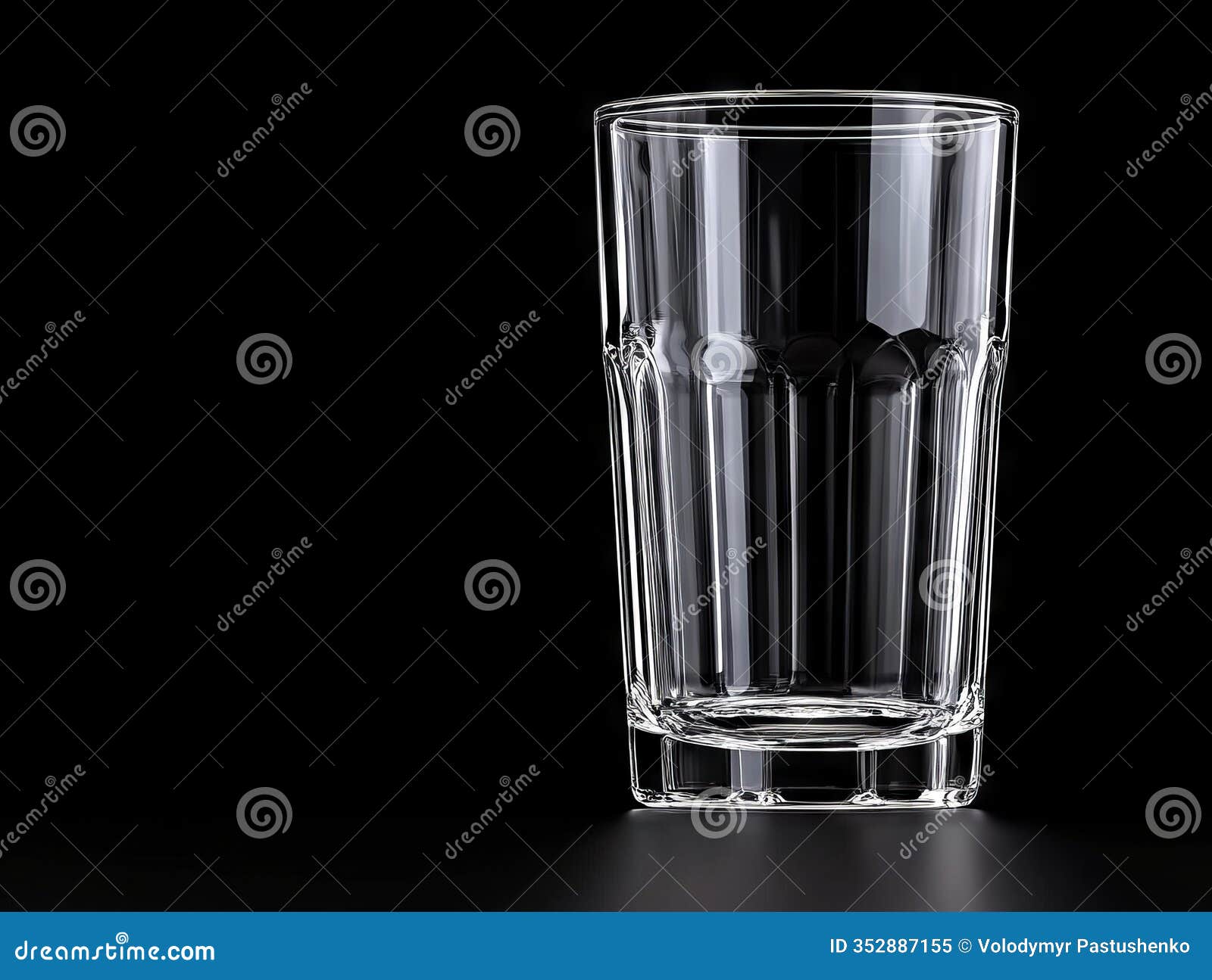 A Clear Glass on a Black Background Stock Image - Image of glass ...