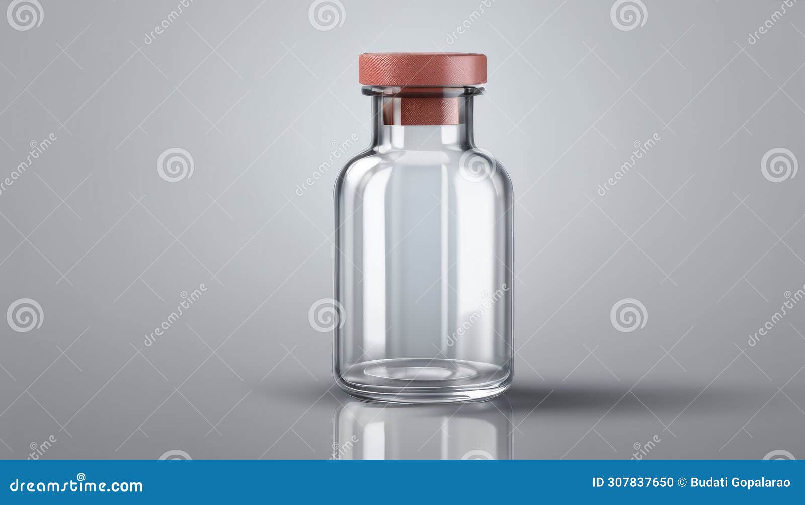 Clear Glass Bottle with Red Cap, Isolated on White Stock Illustration ...