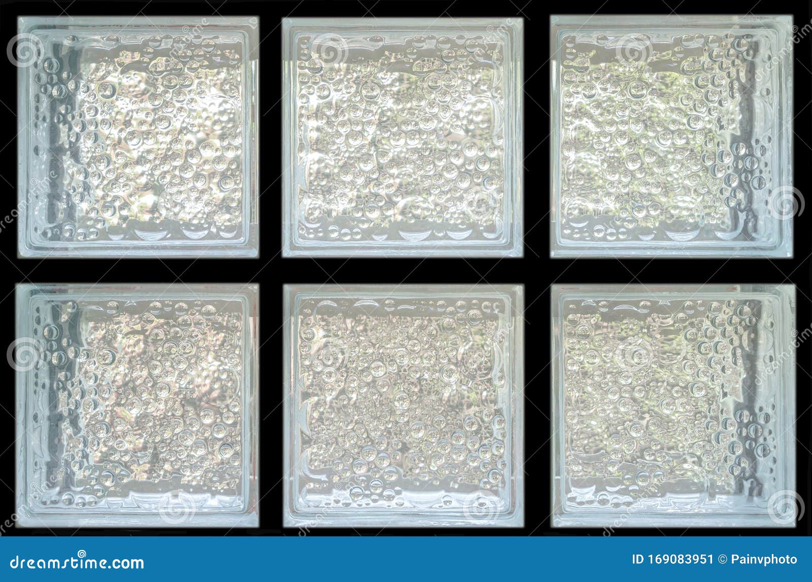Clear Glass Box in Six Panel Wall. Stock Image - Image of brick, frame ...